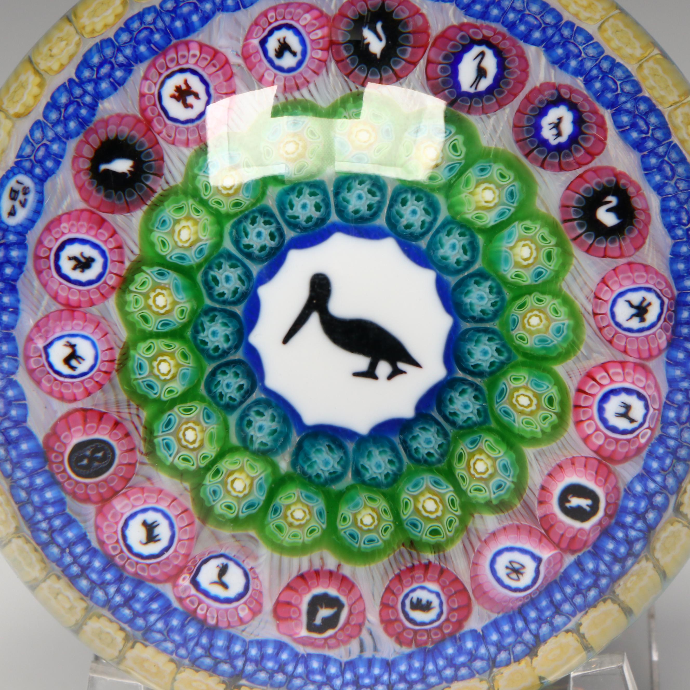 Baccarat Gridel Series Black Pelican Glass Paperweight, 1974 | EBTH