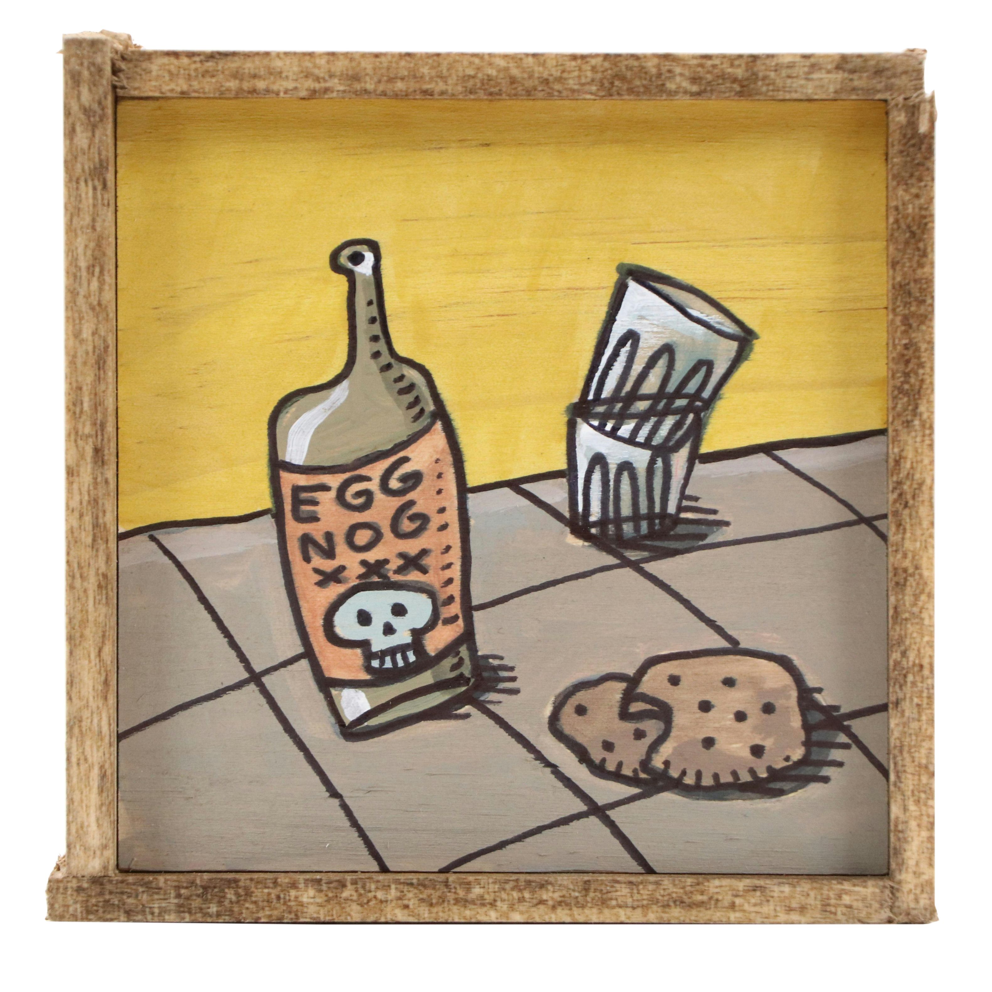 Aaron Wooten Stylized Still Life Mixed Media Painting "Egg Nog XXX ...
