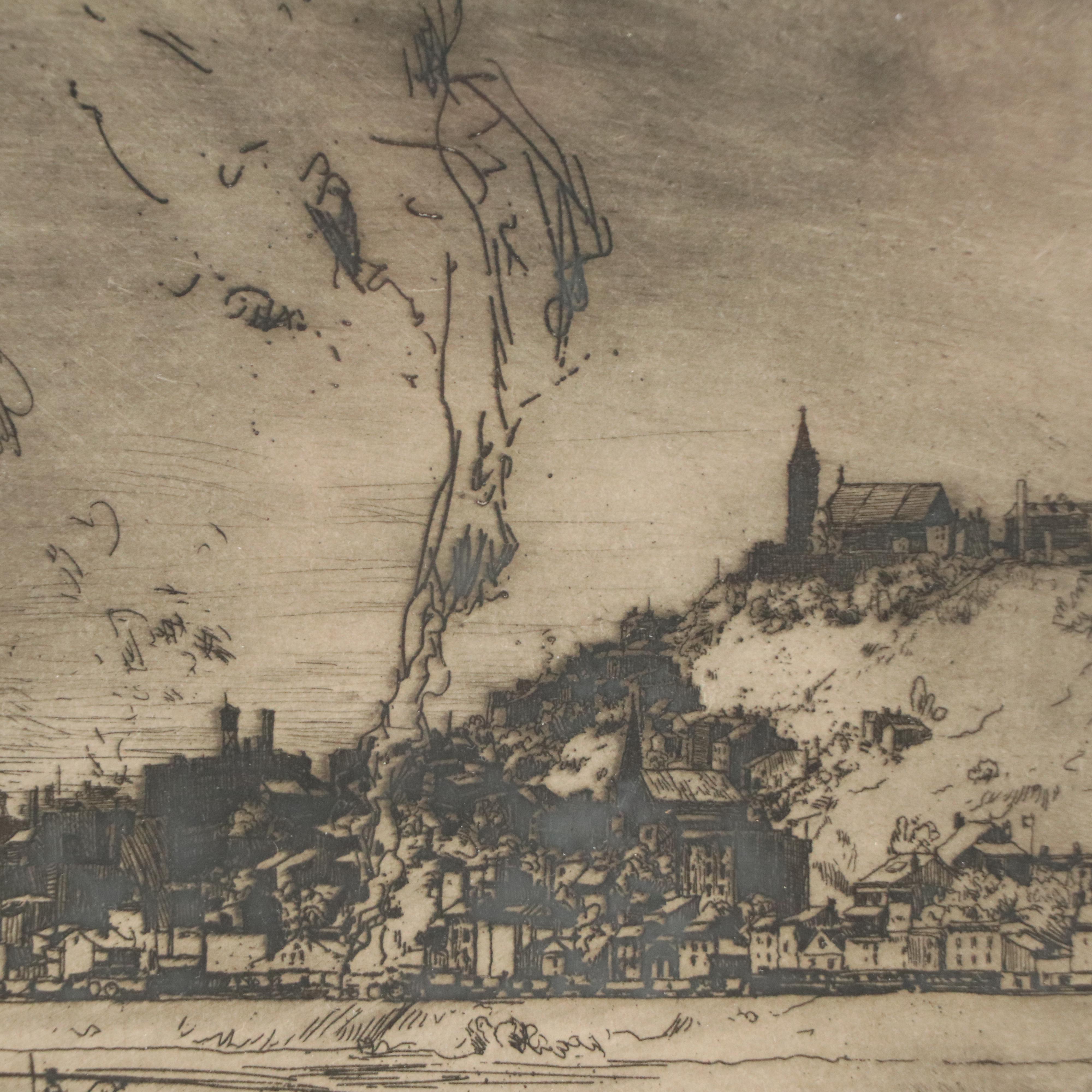 Herman Henry Wessel Landscape Etching of Mt. Adams, Early 20th Century ...