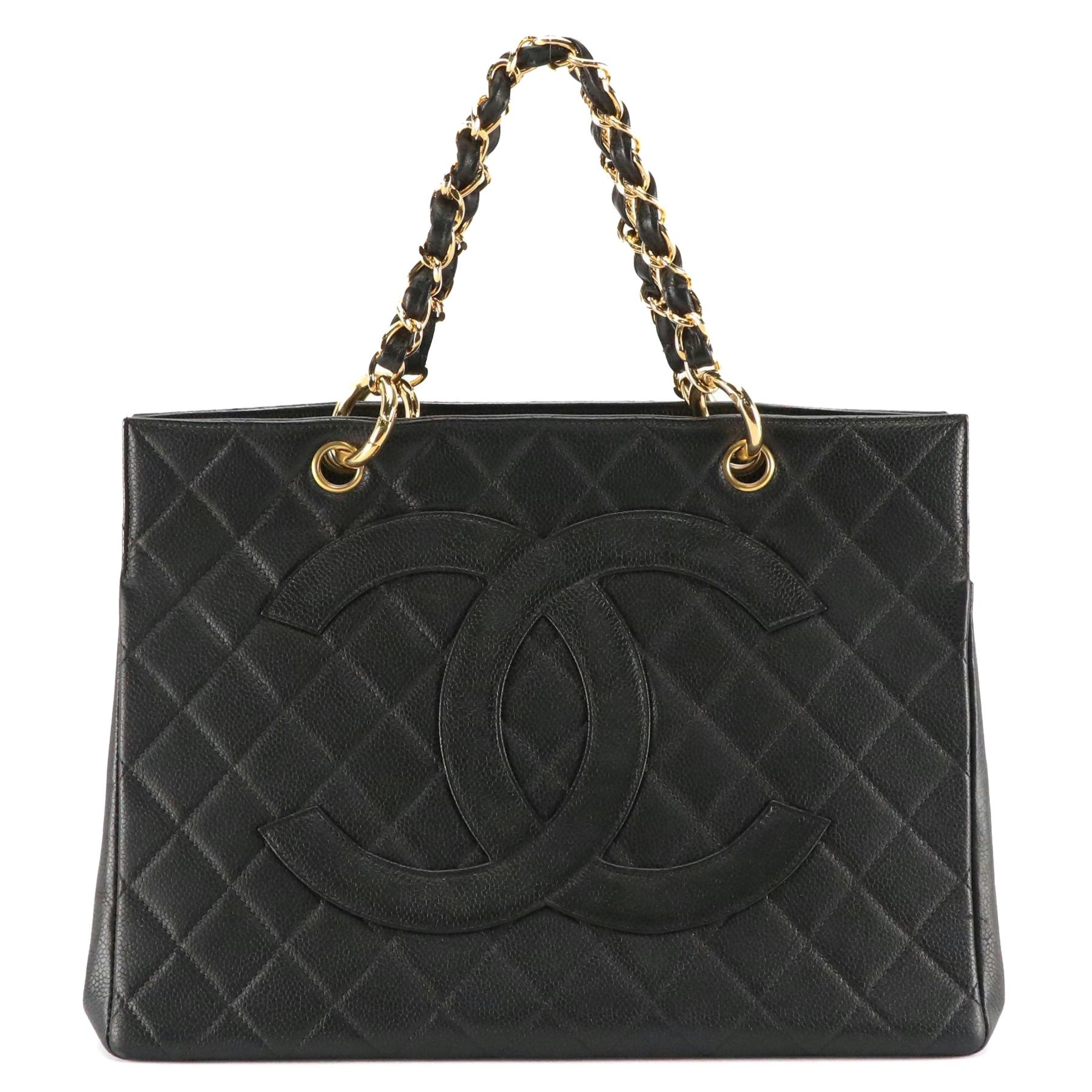 Chanel Chain Strap Shoulder Bag in Black Quilted Caviar Leather | EBTH