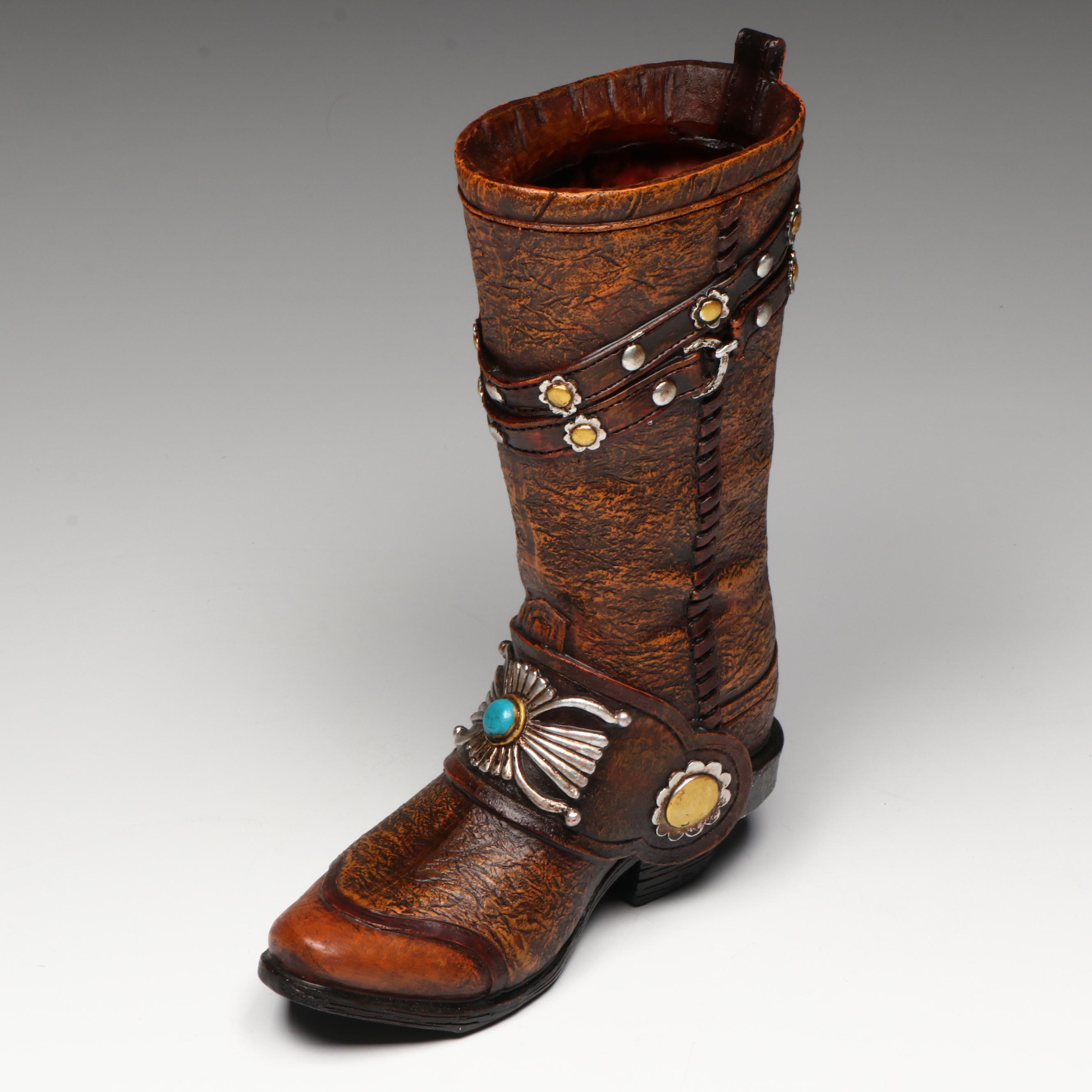 Lusterware Ceramic Pump With Resin Cowboy Boot and High Heel | EBTH