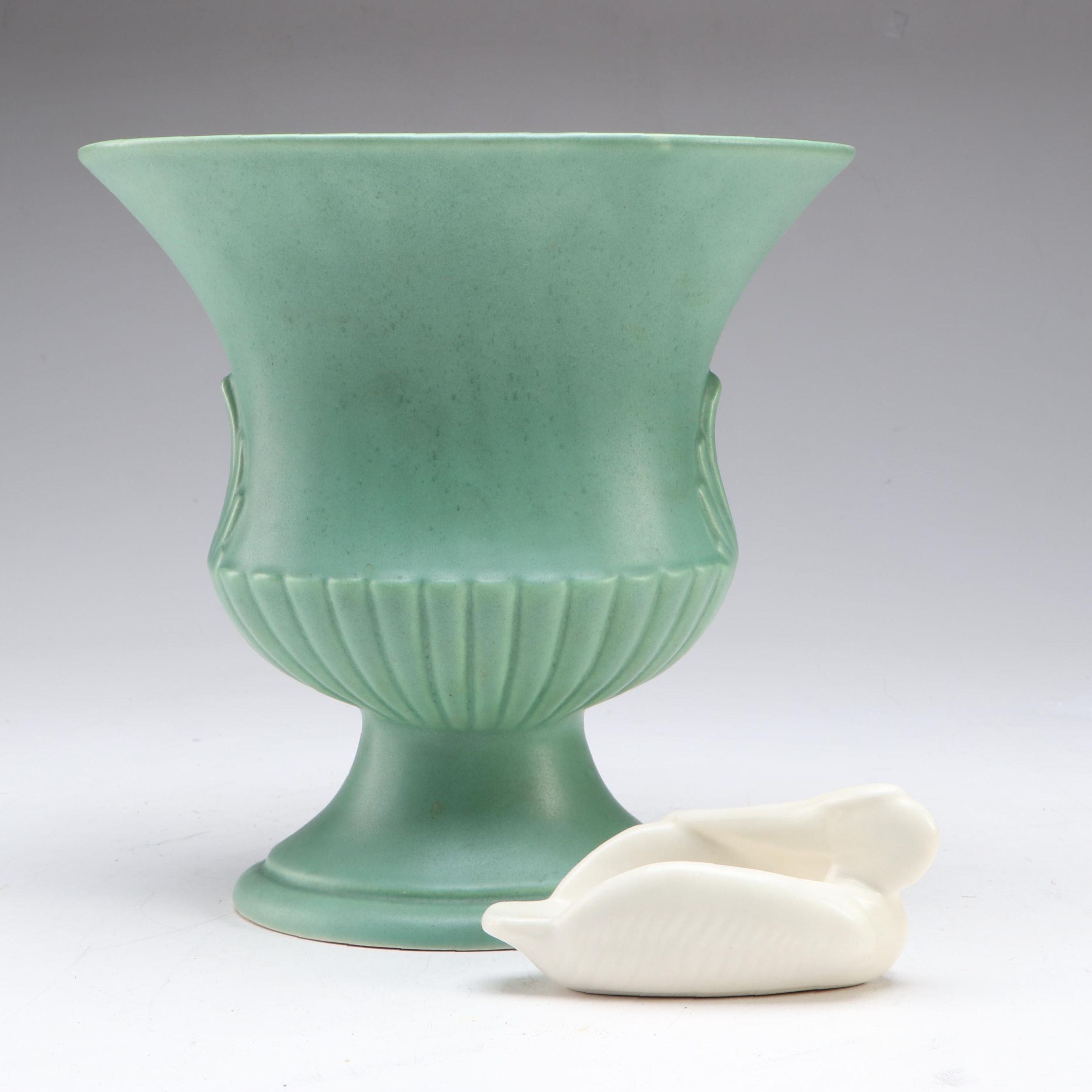 Rookwood Pottery Pelican Pin Dish with Royal Haeger Vase, Mid-20th ...