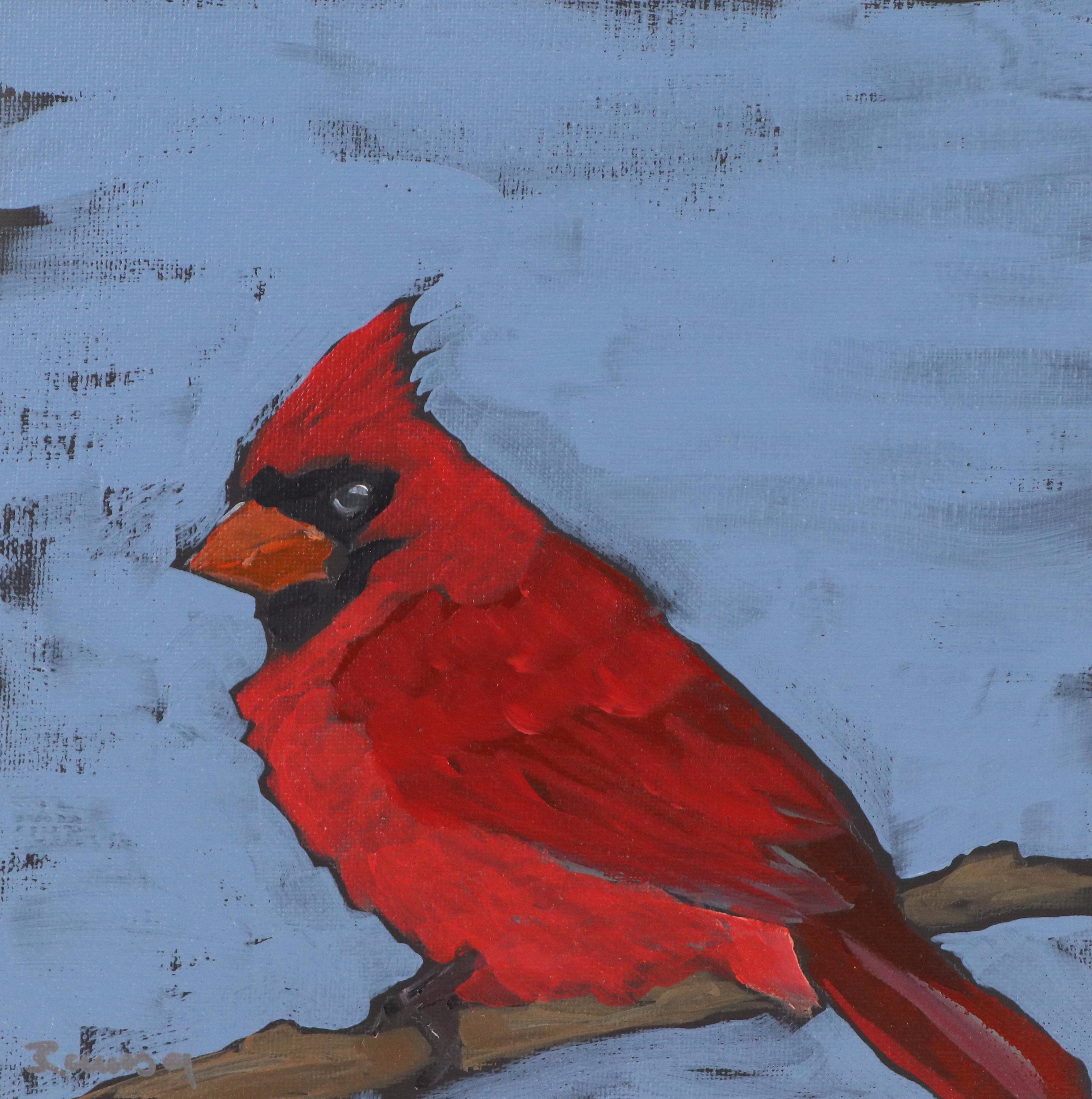 Joshua Ramsey Acrylic Painting "Northern Cardinal," 2025 | EBTH