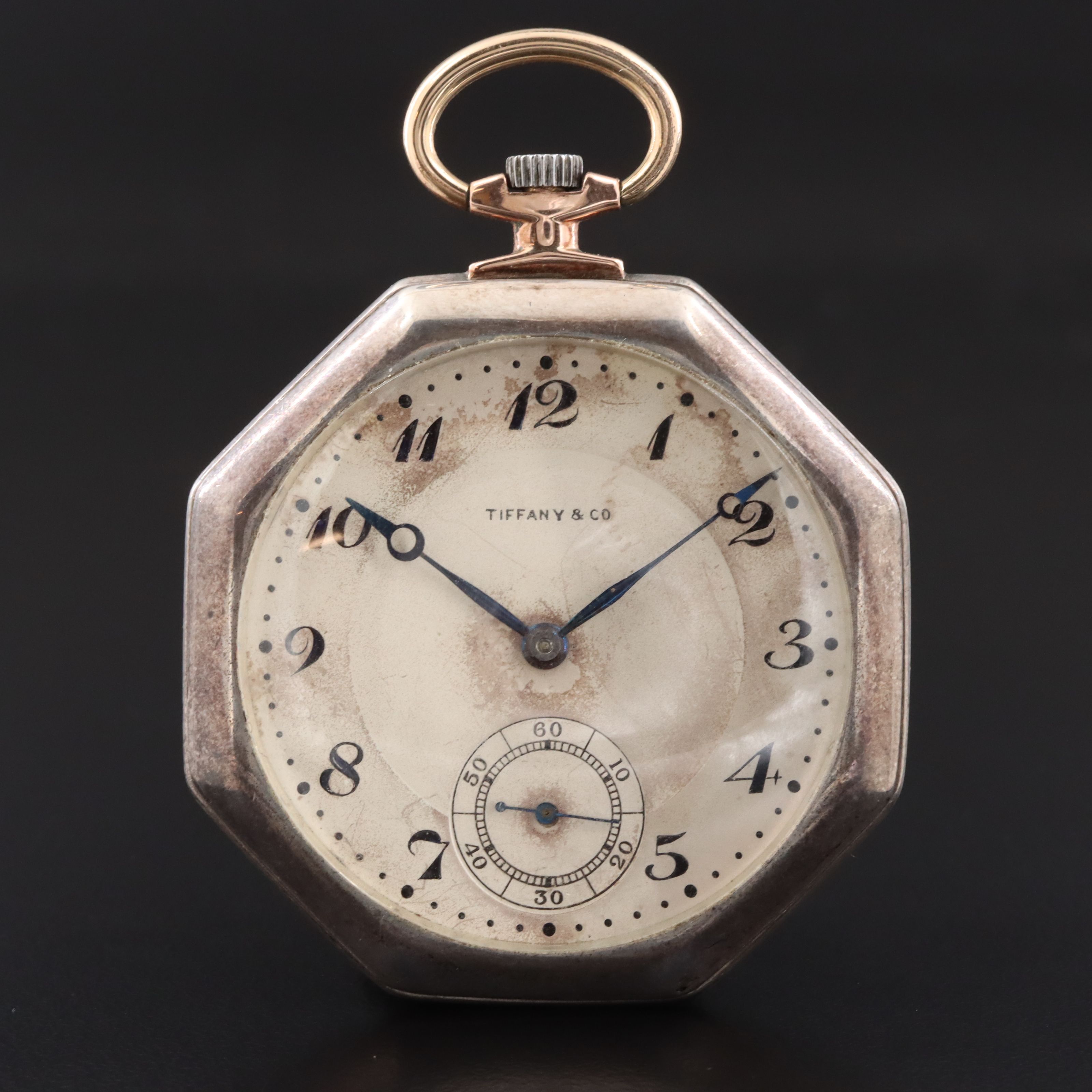 Longines for Tiffany & Co. Sterling Silver Two Tone Octagon Pocket ...