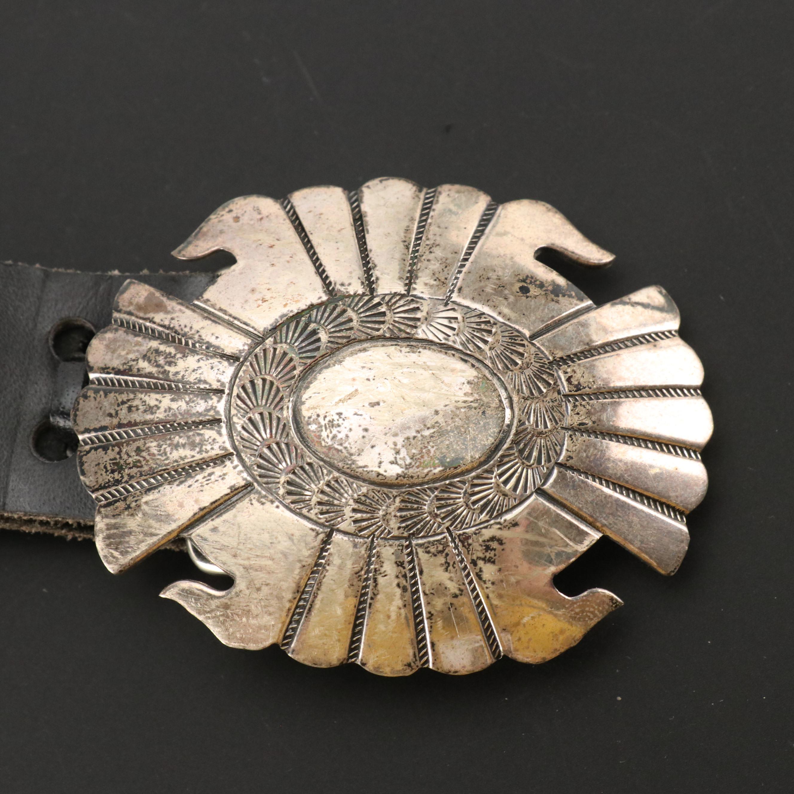 Mike Begay Navajo Diné Sterling Silver Concho Belt | EBTH