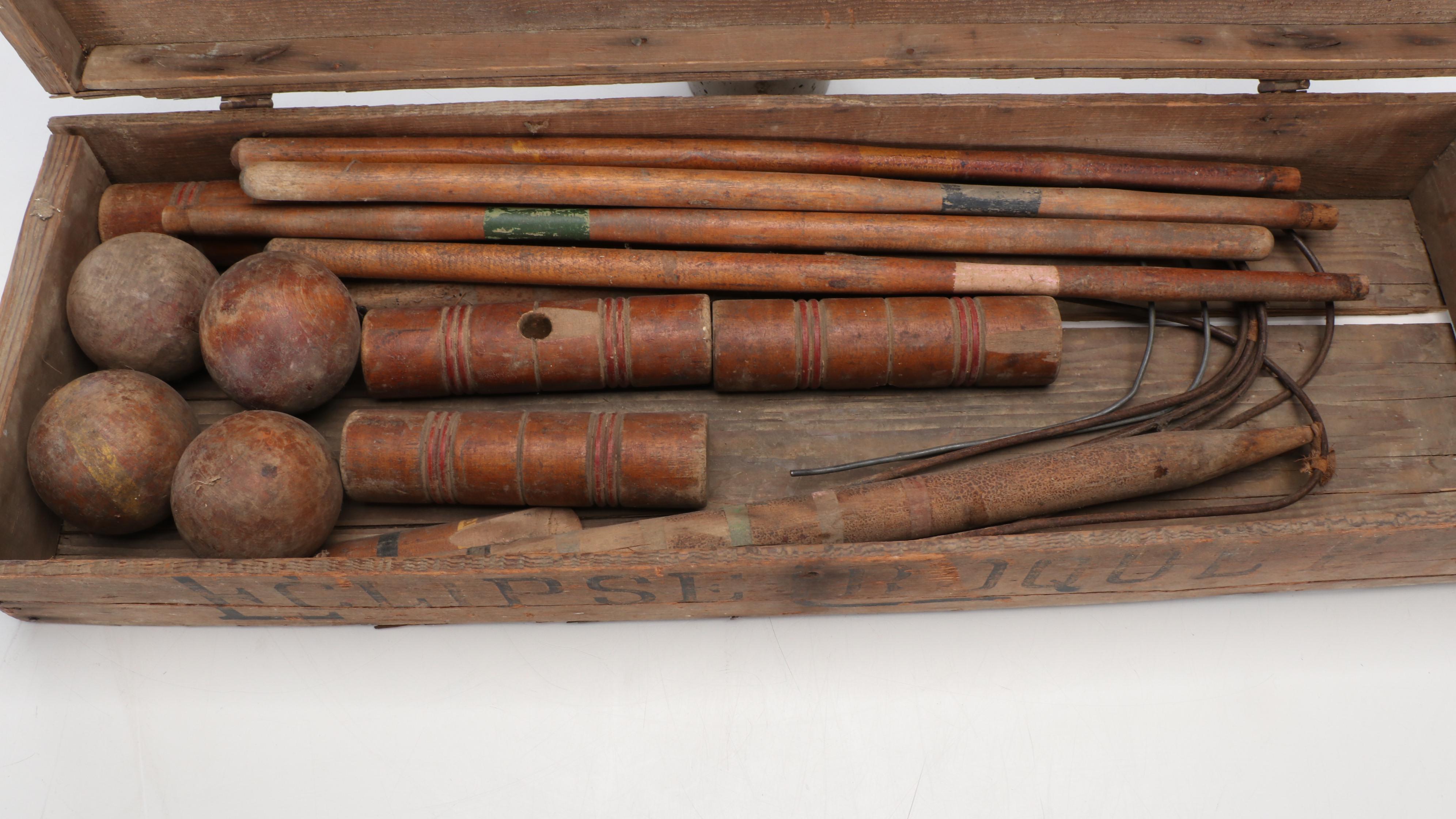 Eclipse Wooden Croquet Set, Early 20th Century | EBTH