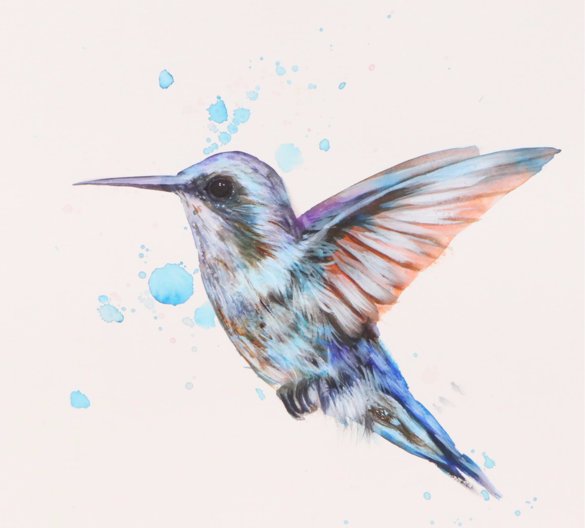Inga Kovalenko Watercolor Painting of Hummingbird, 2025 | EBTH
