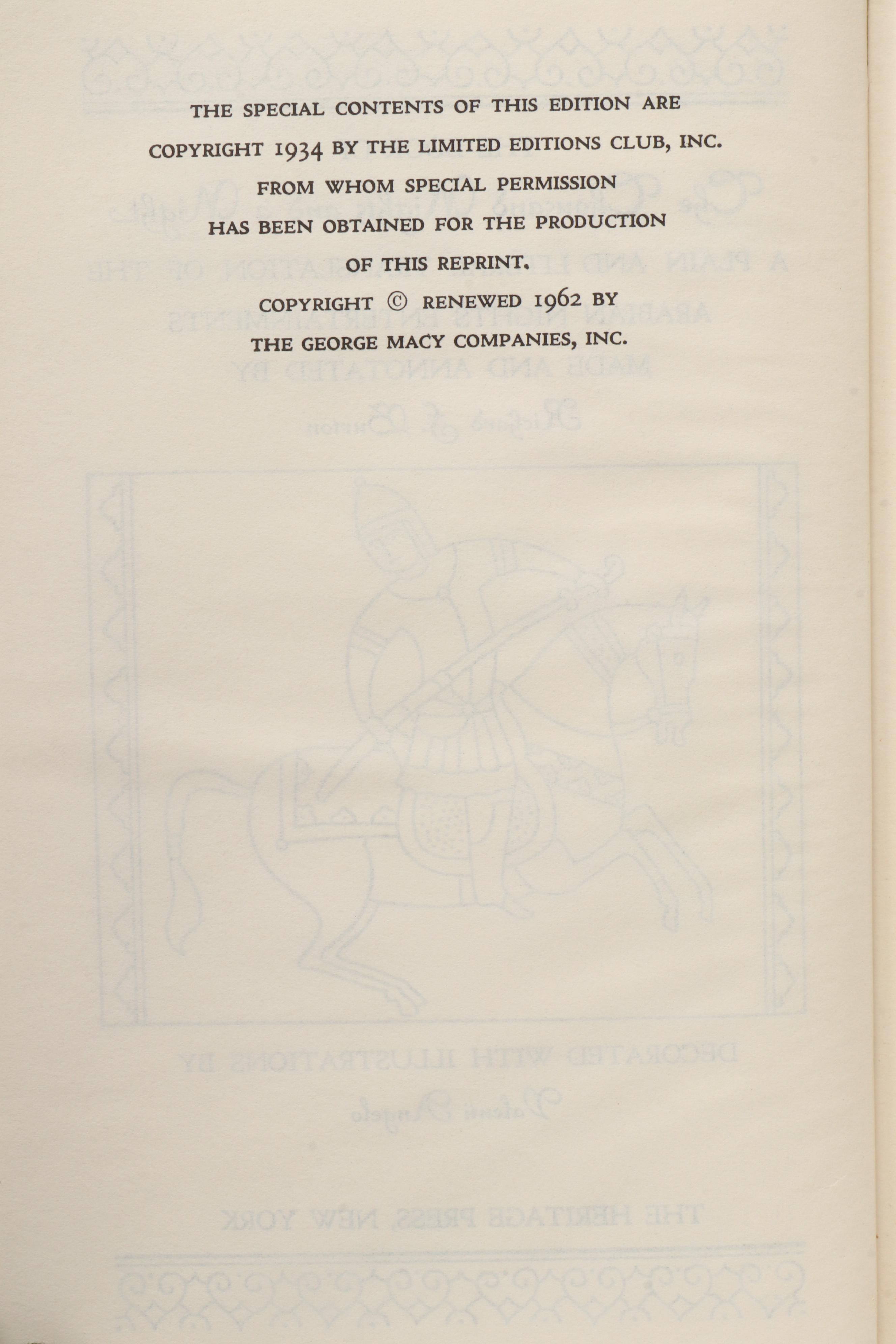 Valenti Angelo Illustrated "The Book of the Thousand Nights and a Night ...