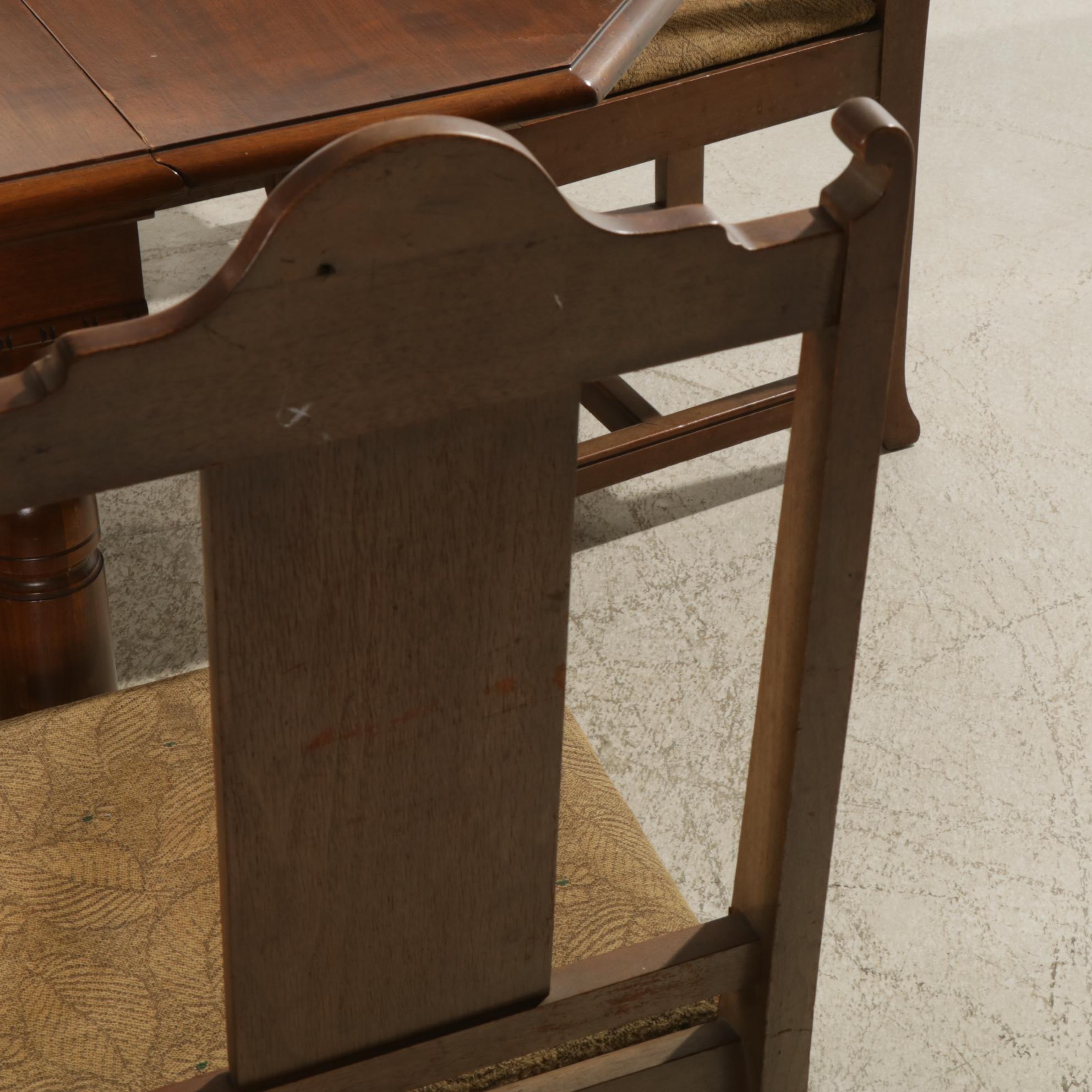 Jacobean Style Drop Leaf Dining Table with Six Chairs | EBTH