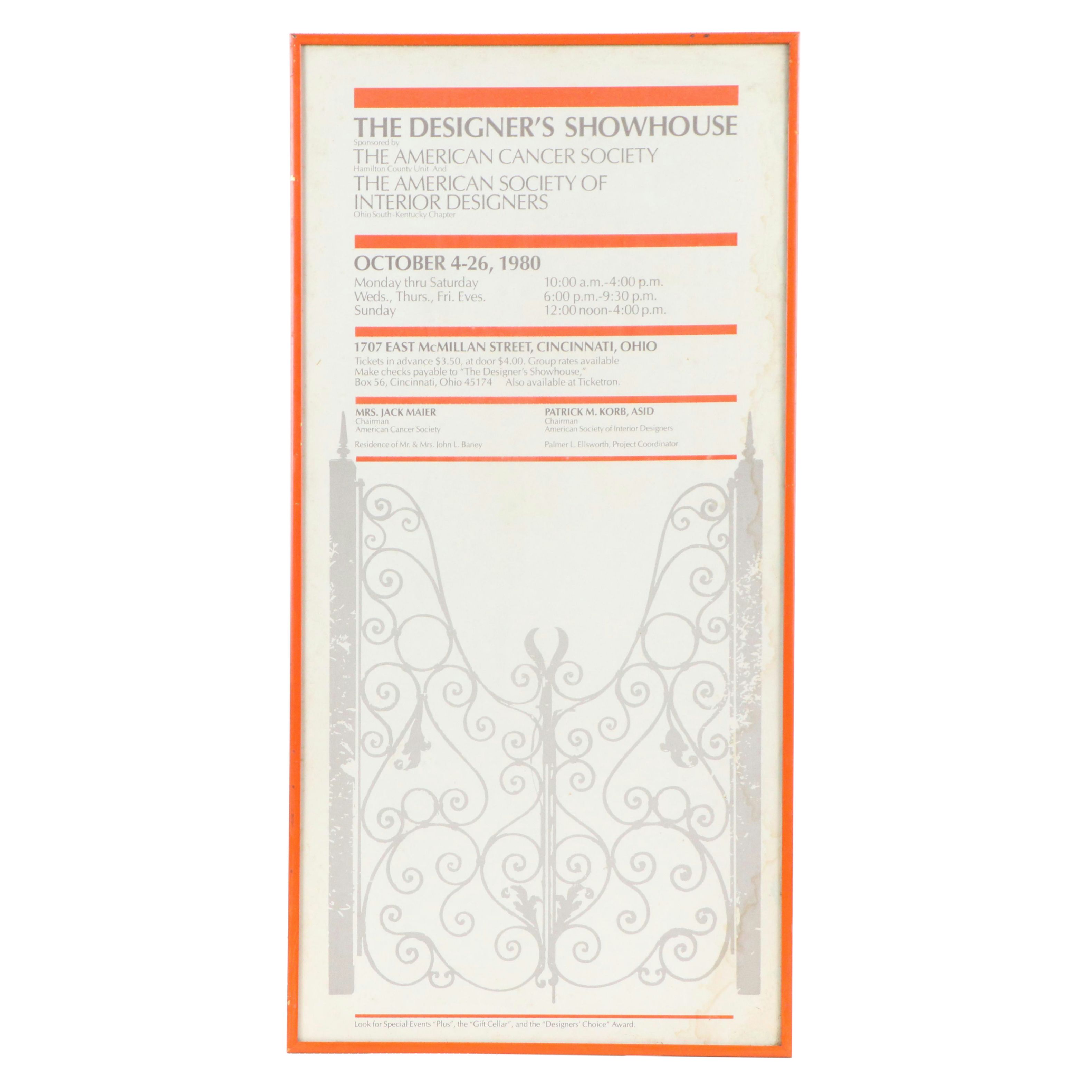 Offset Lithograph Poster for The ACS Designer's Showhouse, 1980 | EBTH