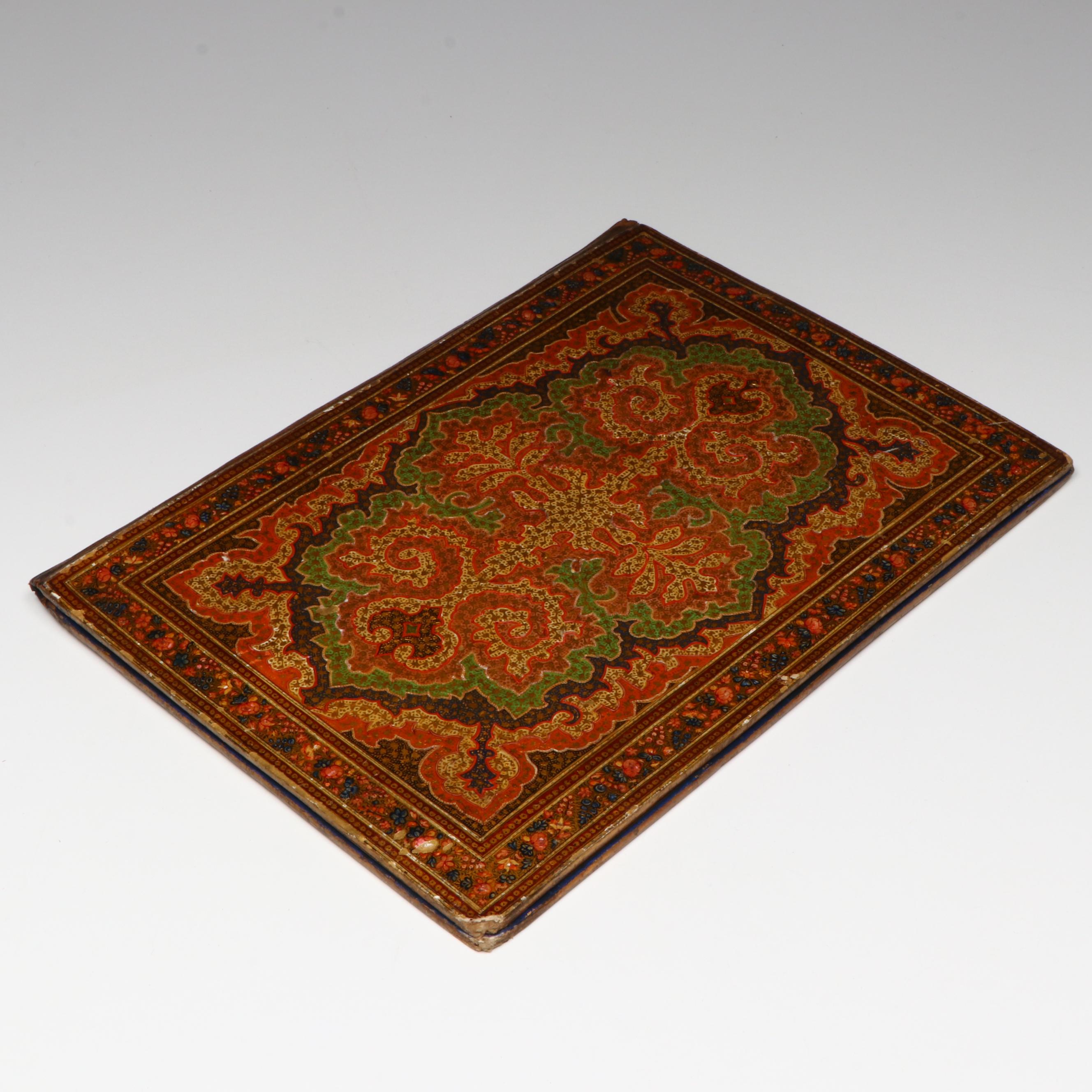 Antique Safavid Hand-Painted Quran Jild-i Kitab Cover, 18th Century or ...