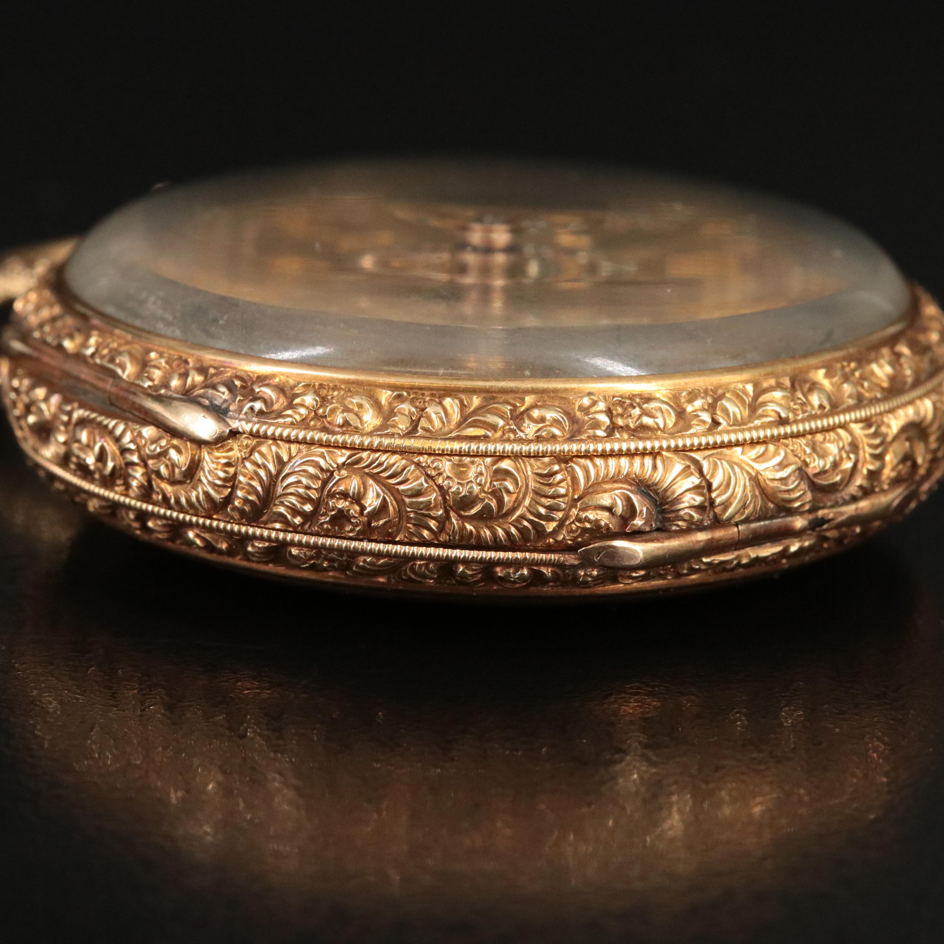 Antique John Harrison Liverpool Elaborate 18K Dial 14K Case Pocket ...
