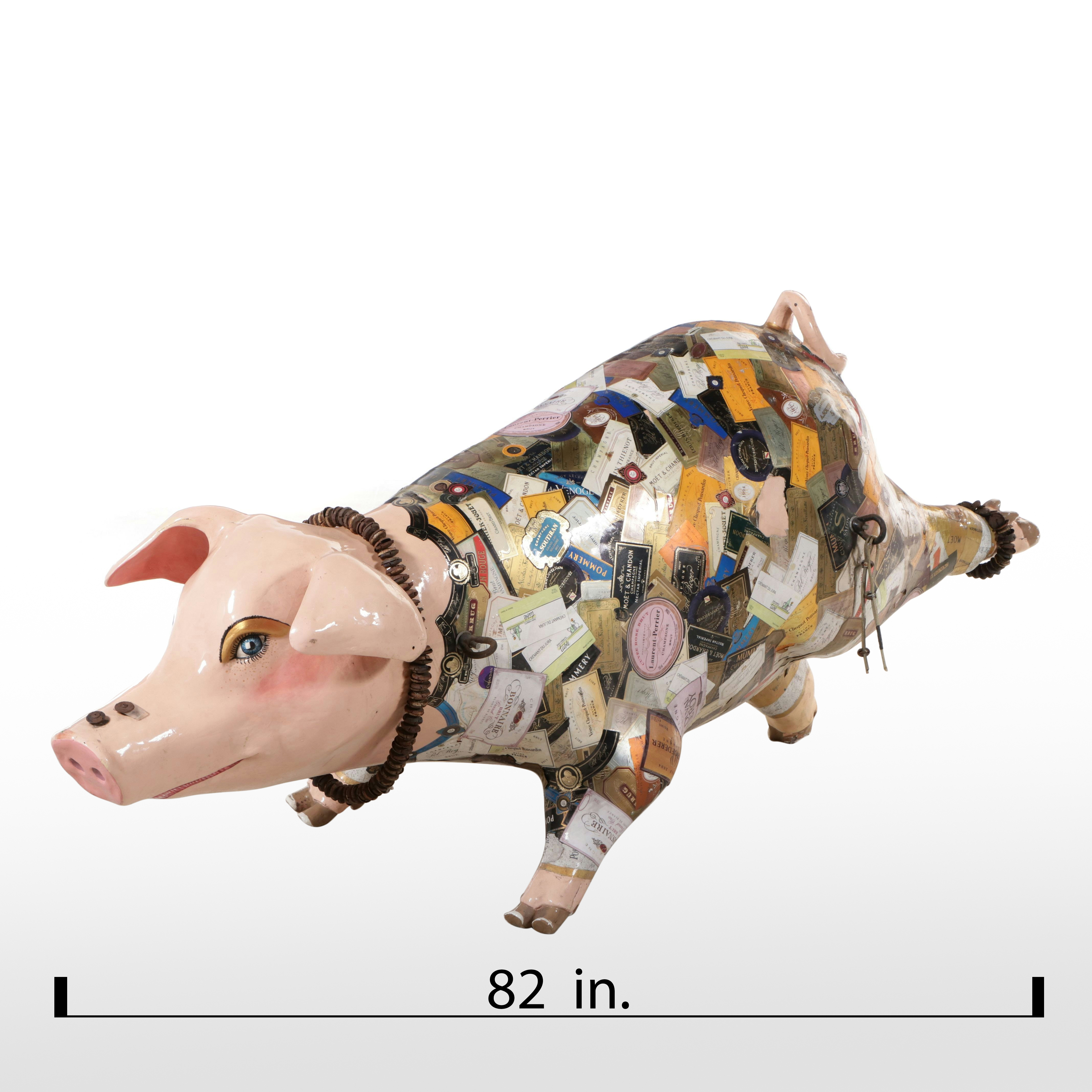 Cincinnati's Big Pig Gig "Champigne" Fiberglass Flying Pig Statue | EBTH