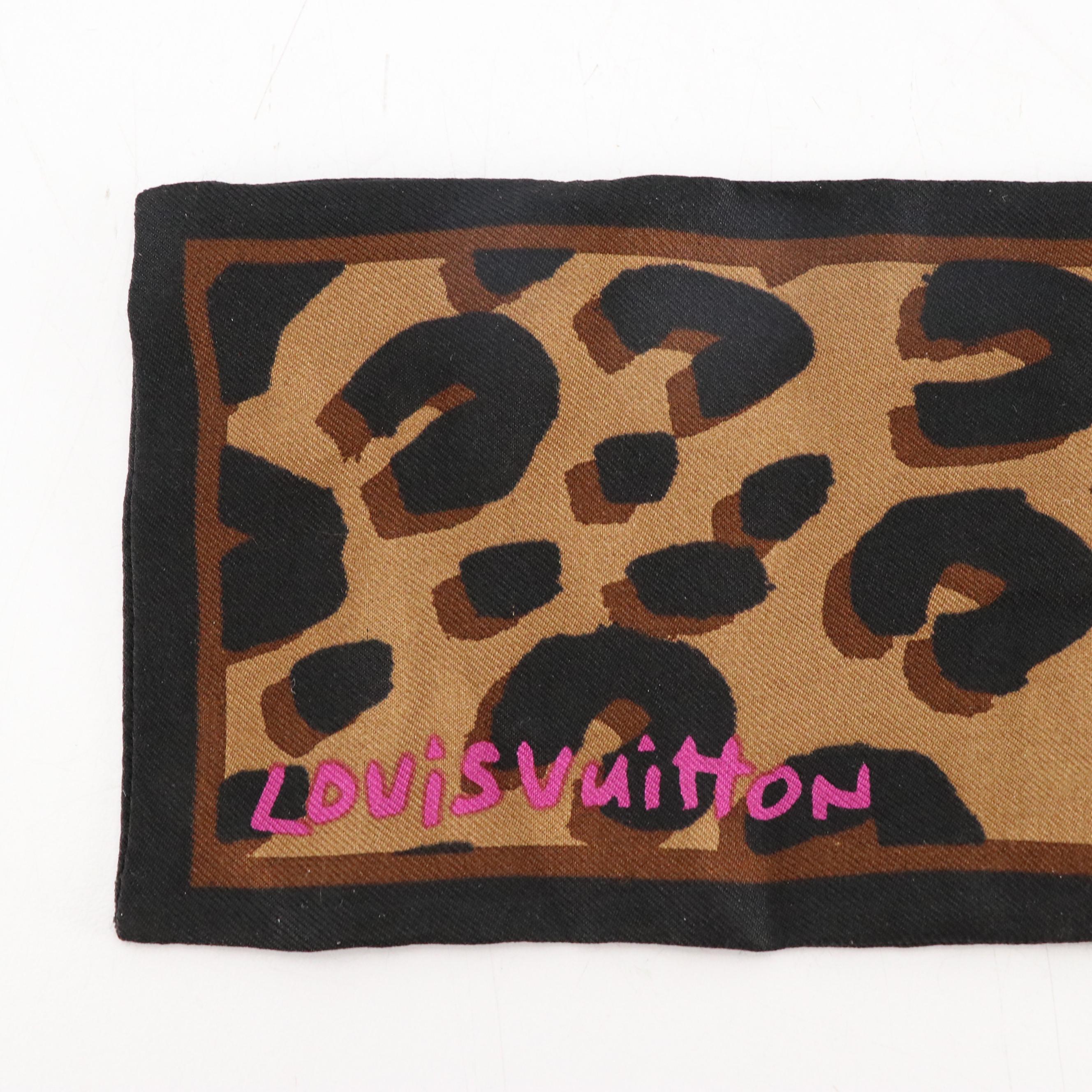 Louis Vuitton x Stephen Sprouse Leopard/Graffiti Print Silk Bandeau ...
