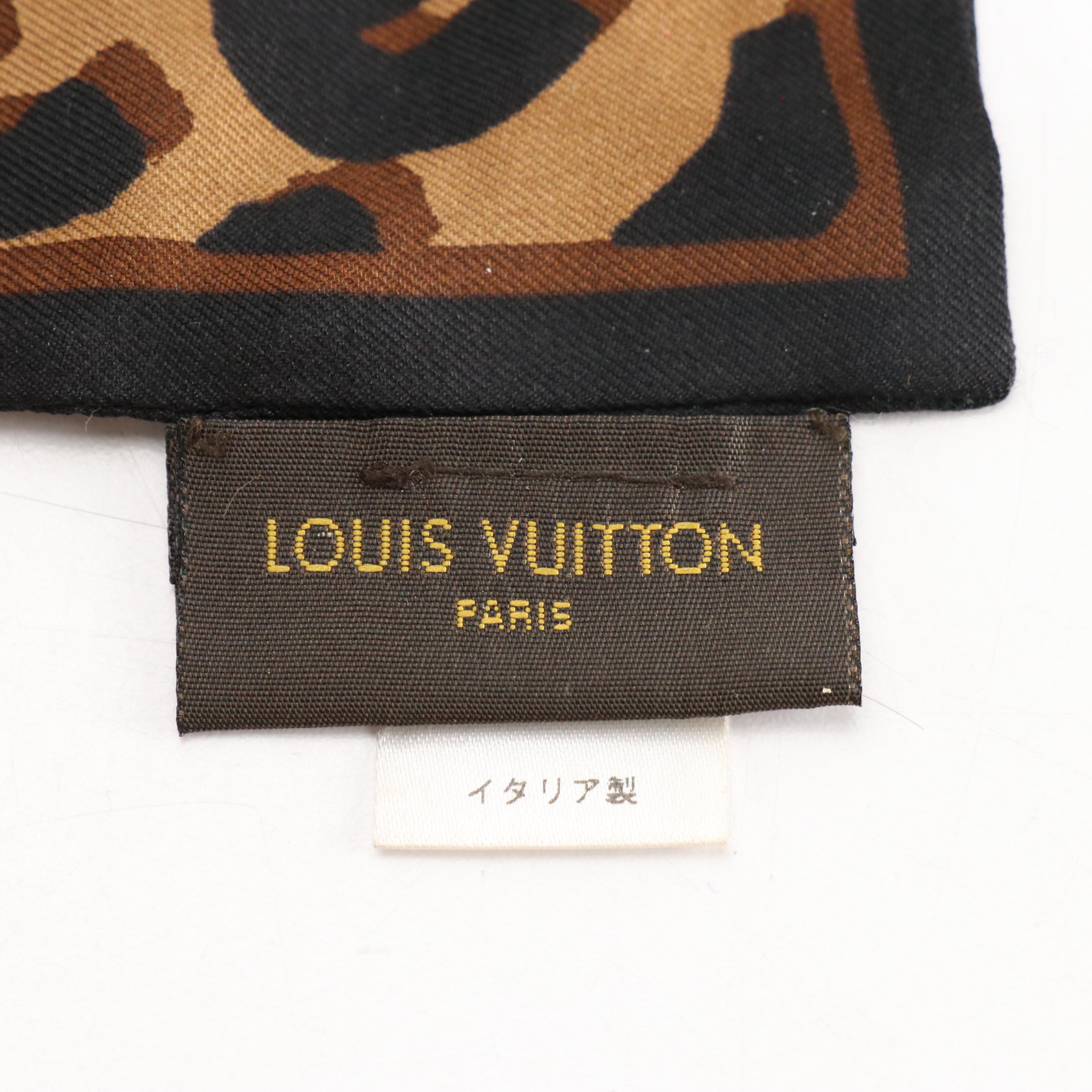 Louis Vuitton x Stephen Sprouse Leopard/Graffiti Print Silk Bandeau ...