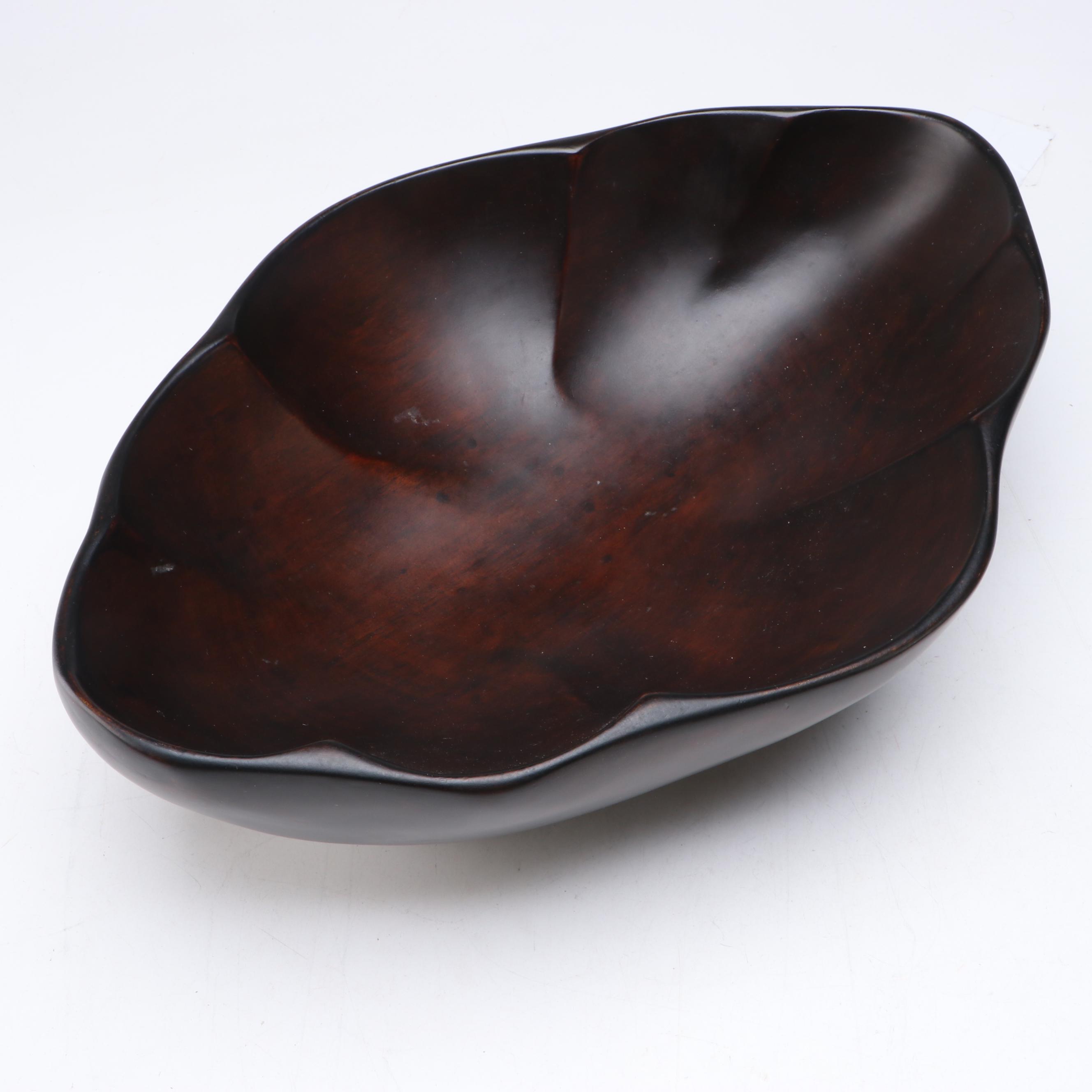 Haitian Carved Wood Bowls and Fish Serving Tray | EBTH