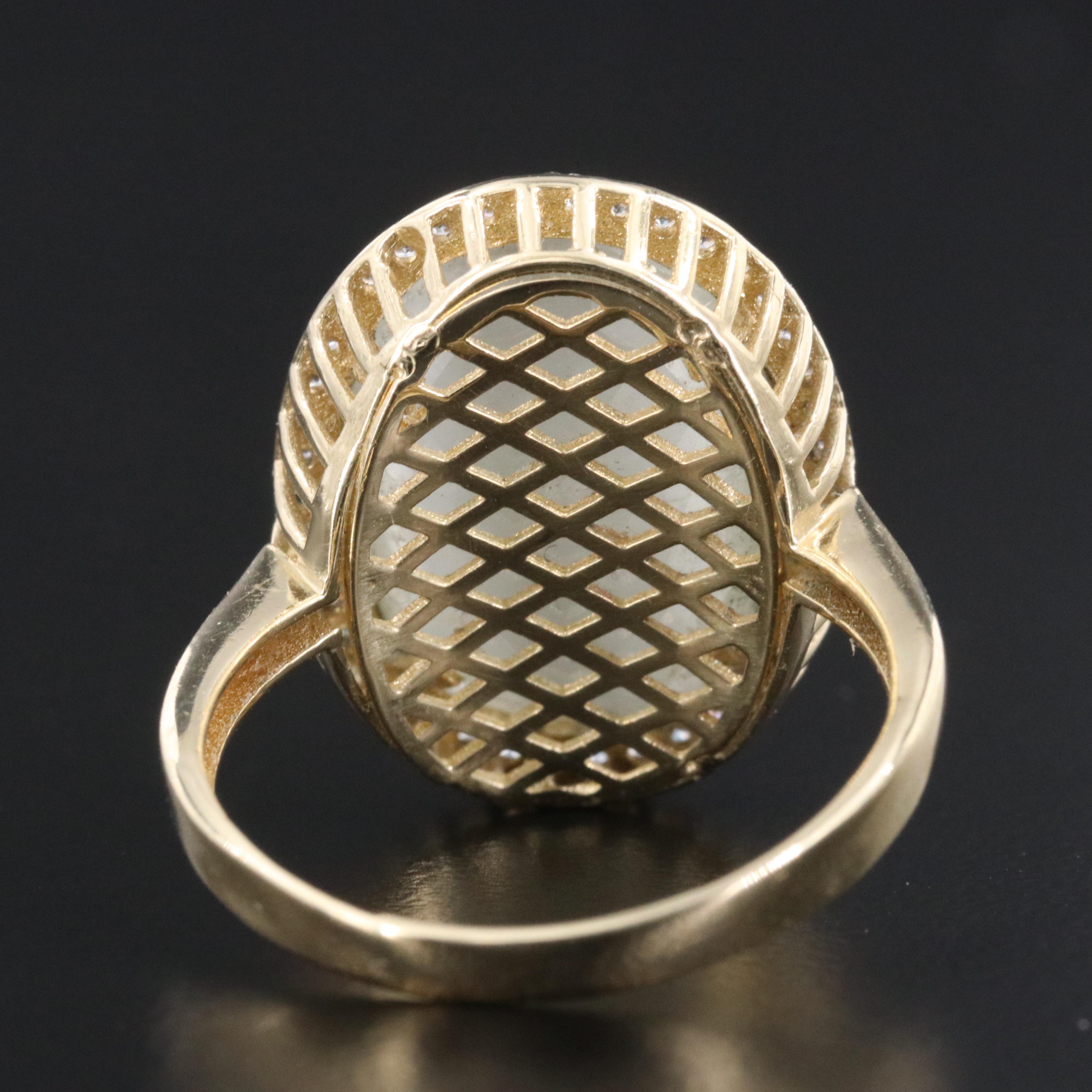 14K Moonstone and CZ Ring | EBTH