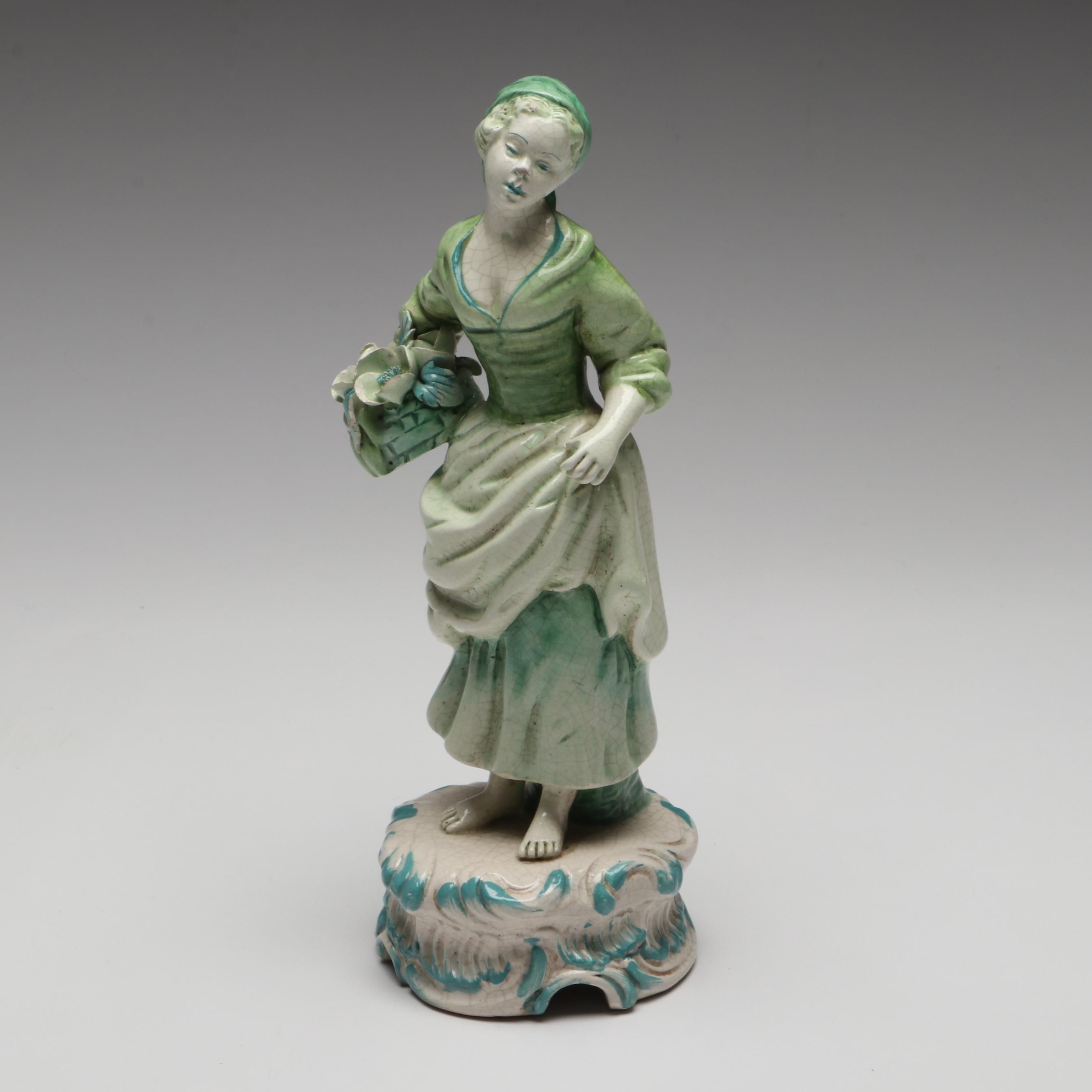 Italian Heiselman Imports Ceramic Lady with Flowers | EBTH