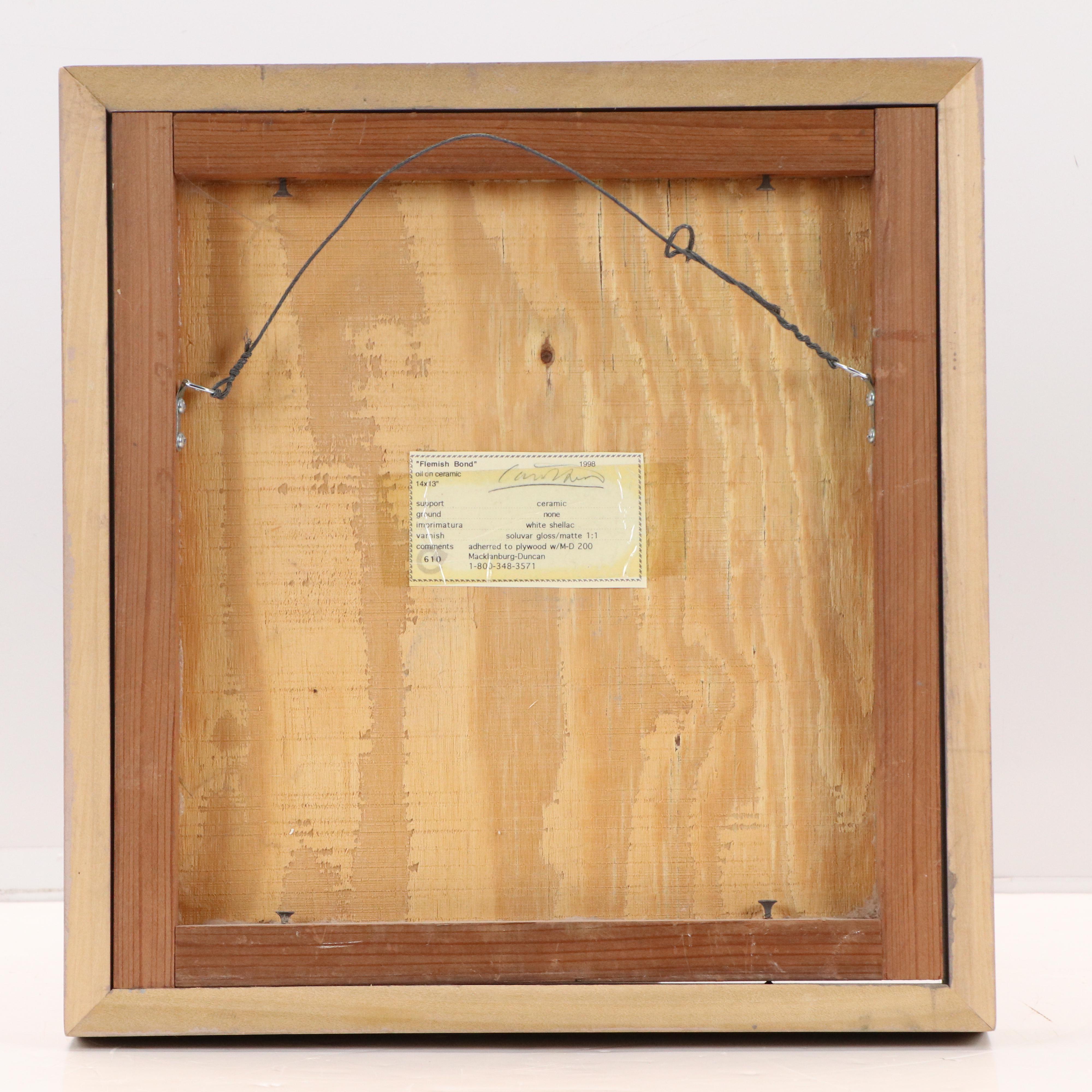 Cole Carothers Oil Painting on Ceramic Slab "Flemish Bond," 1998 | EBTH