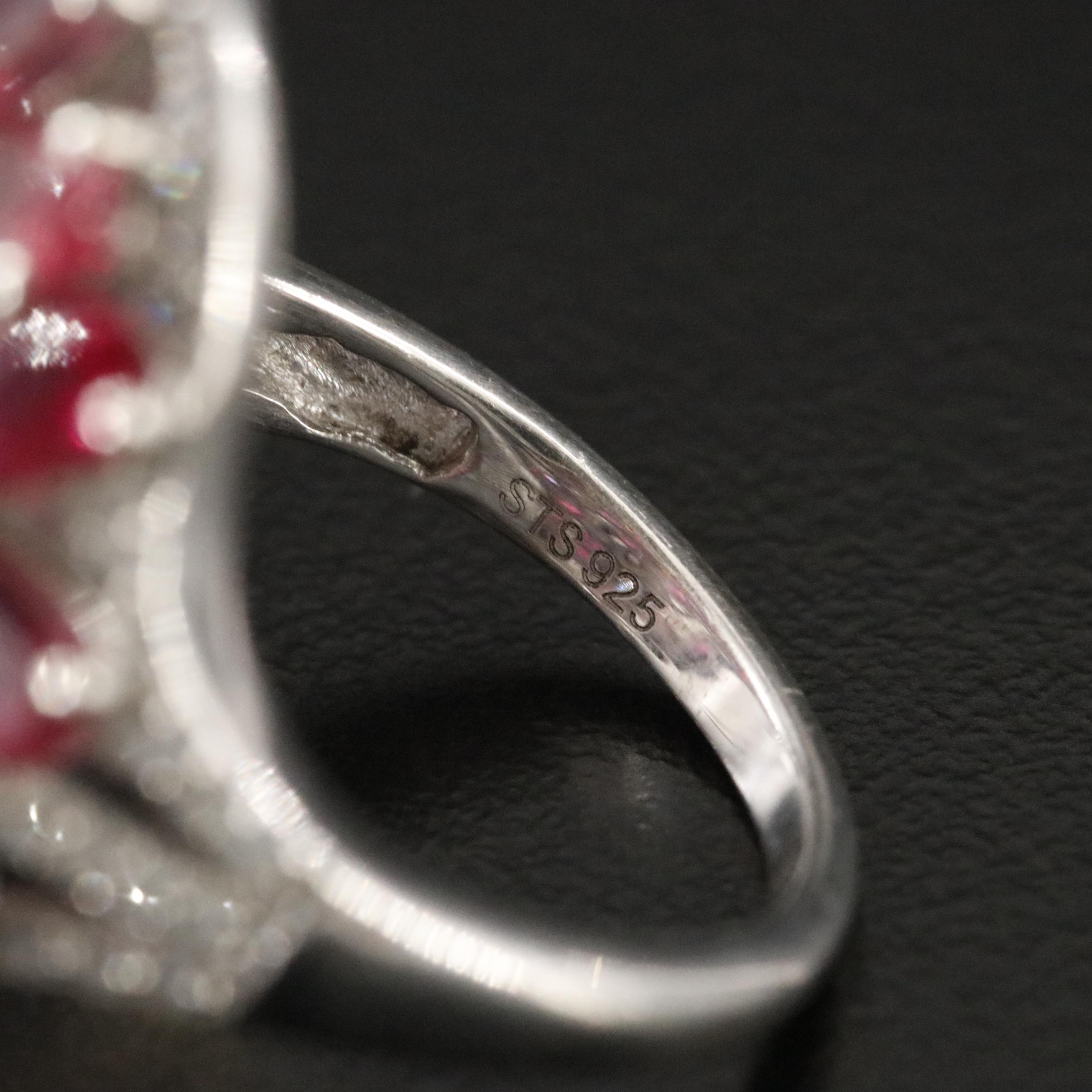 Sterling Filled Corundum and White Zircon Ring | EBTH