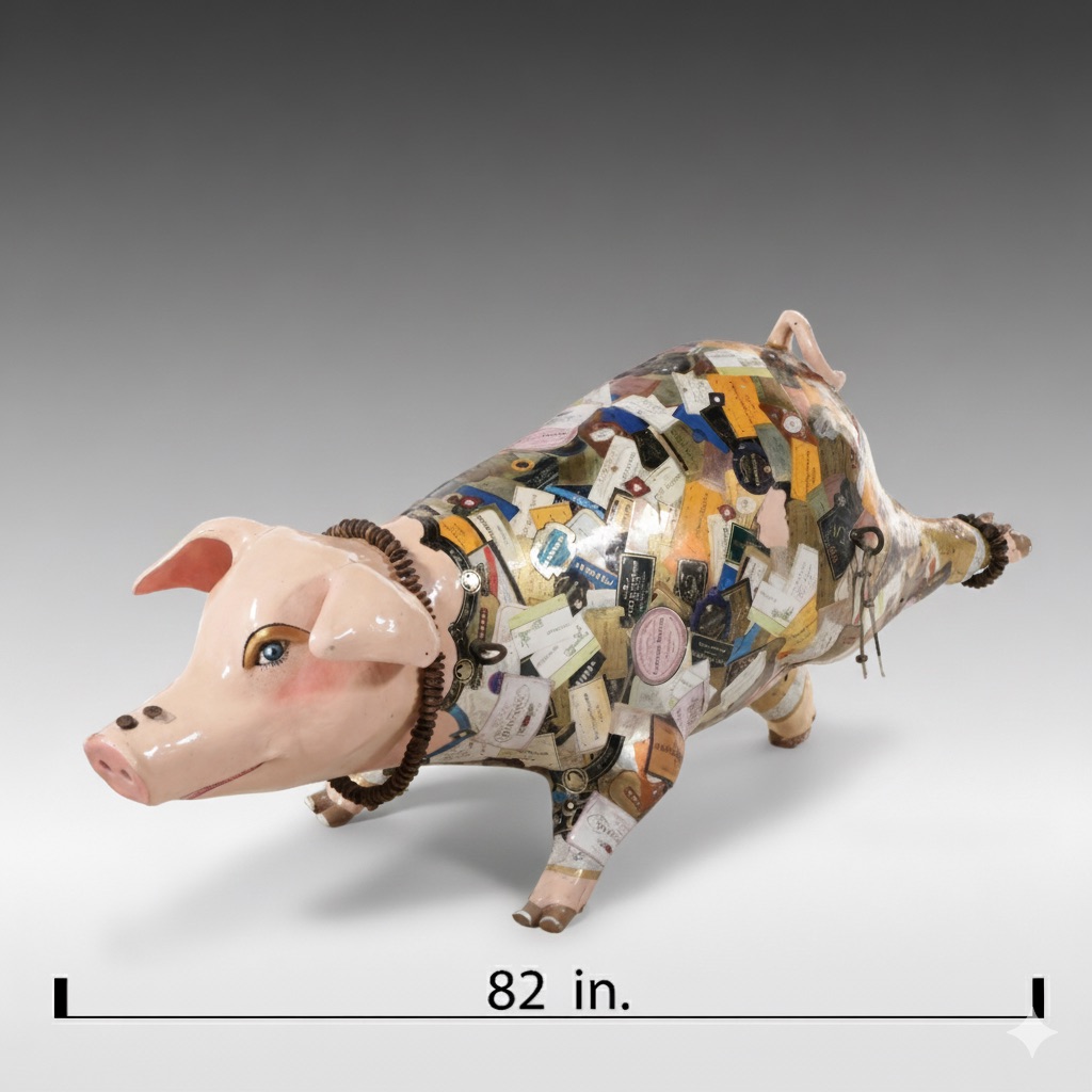 Cincinnati's Big Pig Gig "Champigne" Fiberglass Flying Pig Statue | EBTH