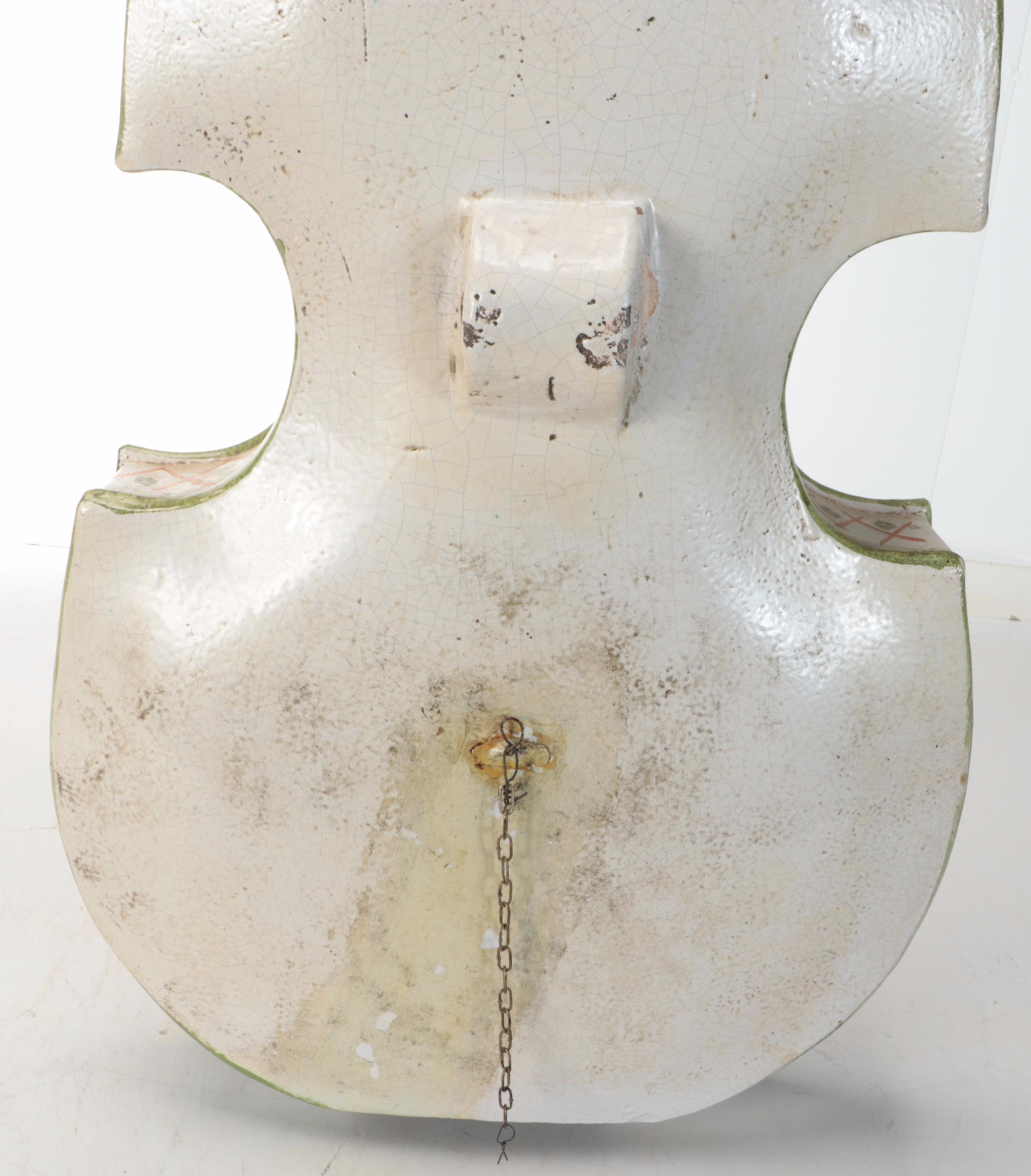 Italian Majolica Floral Painted Ceramic Cello, Mid-20th Century | EBTH
