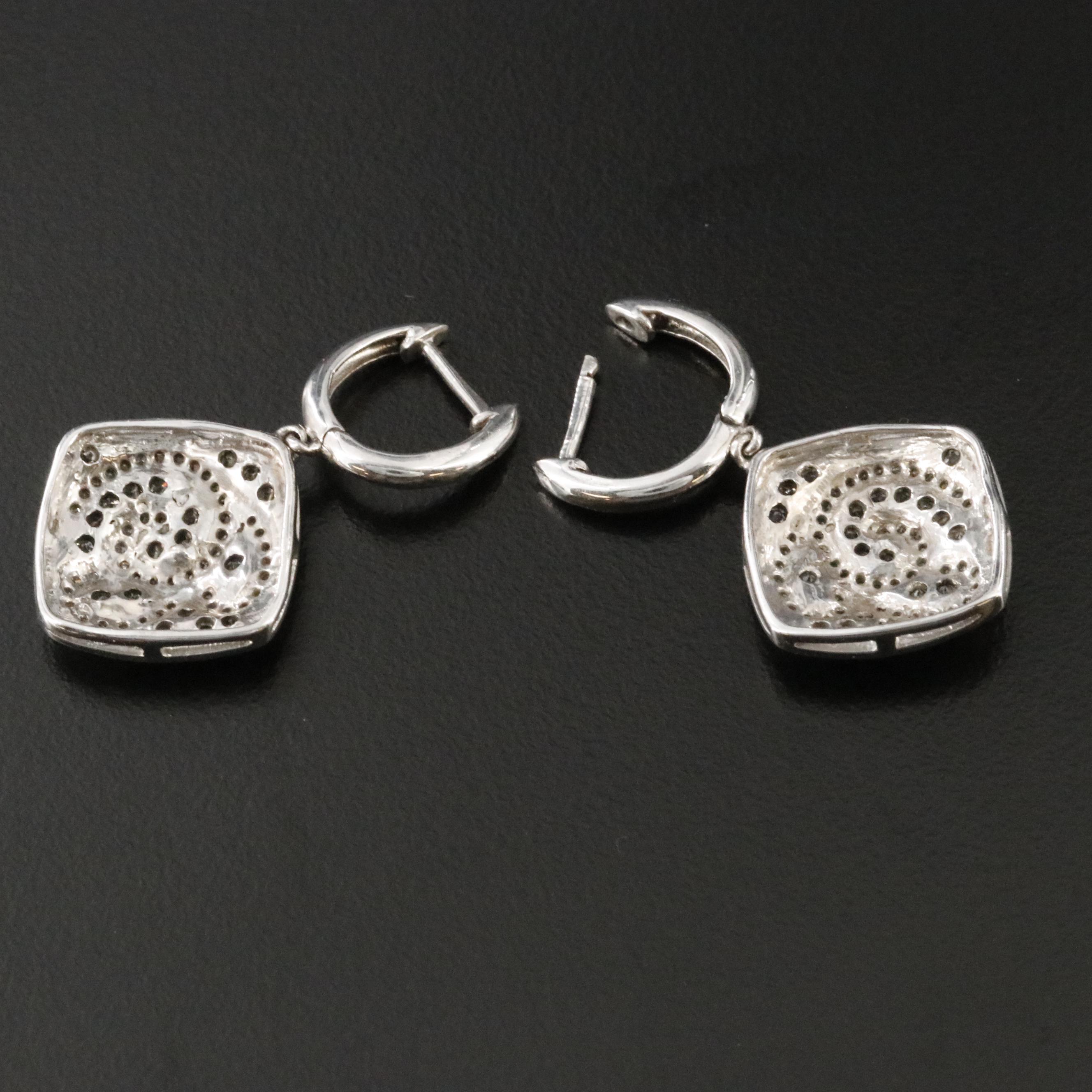 Sterling Scrollwork Diamond Earrings | EBTH