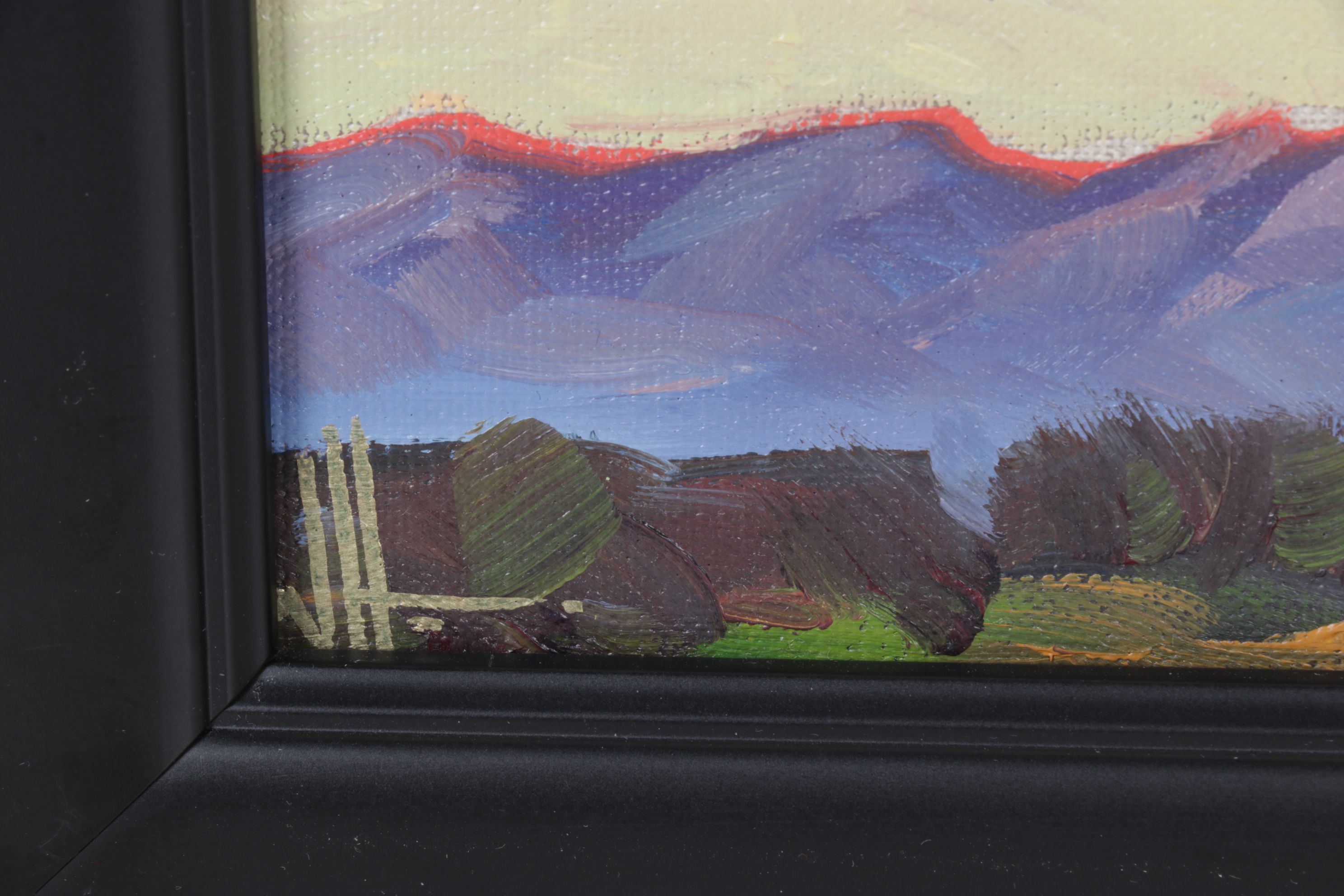 William Hawkins Impressionist Mountain Oil Landscape featuring a Barren ...