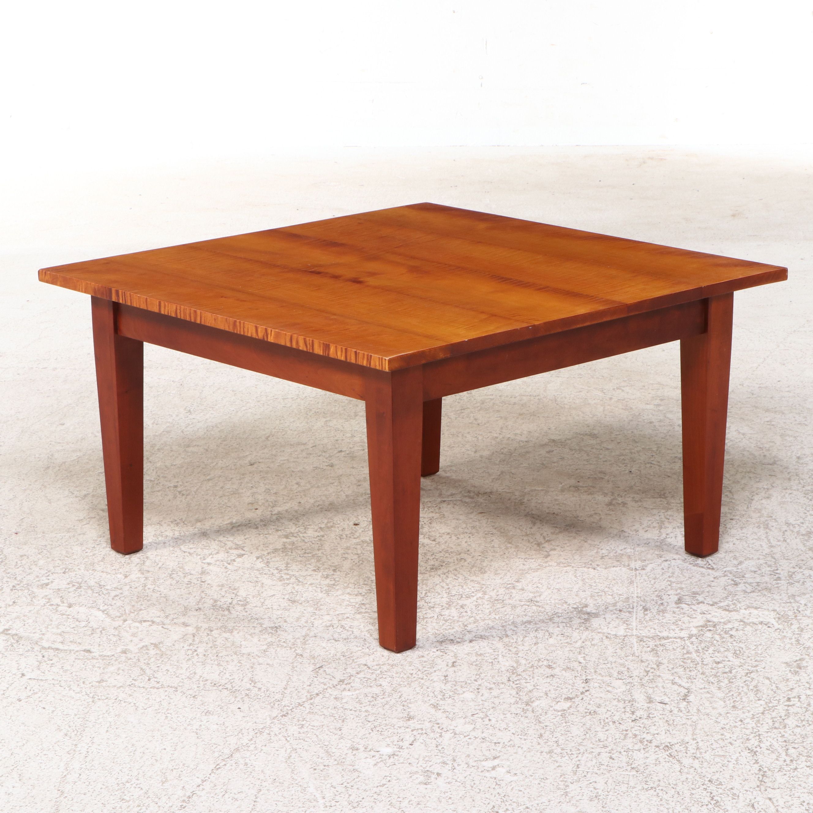 American Primitive Style Curly Maple Coffee Table | EBTH