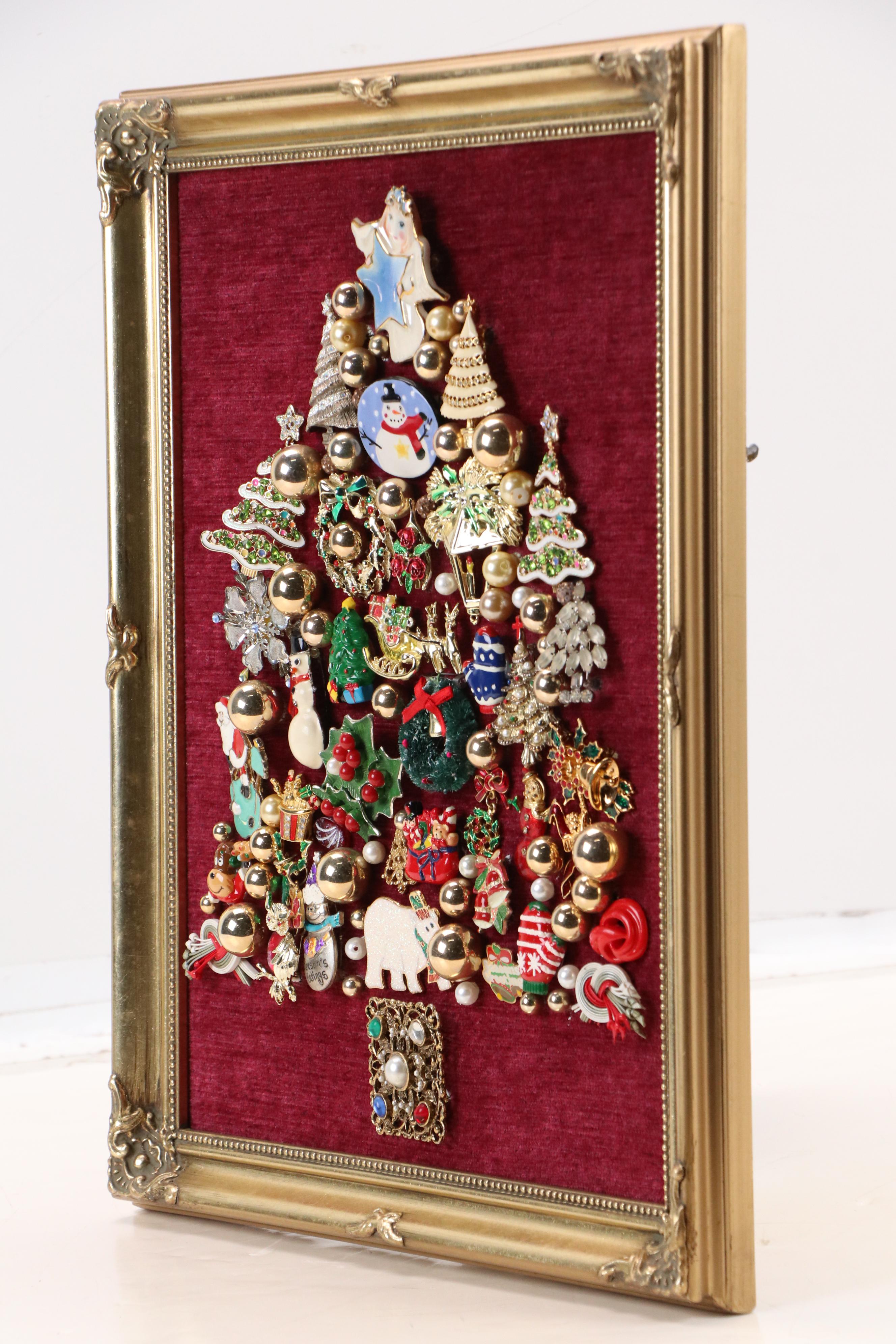 Karen Pagán Repurposed Jewelry Art Collage Christmas Tree, 2025 | EBTH