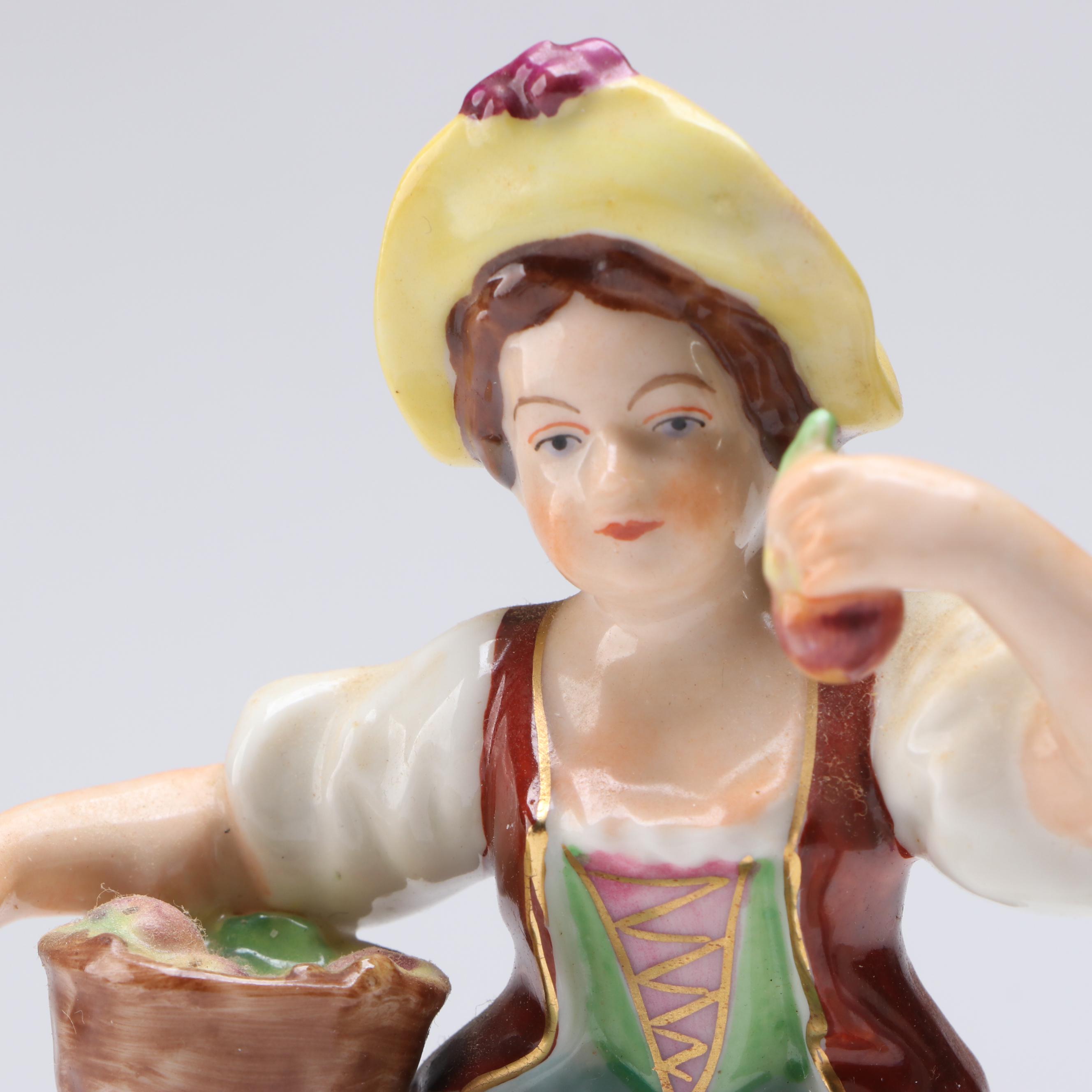 Goebel Hummel Holy Water Font with Martha Budich Apple Vendor Figurine ...