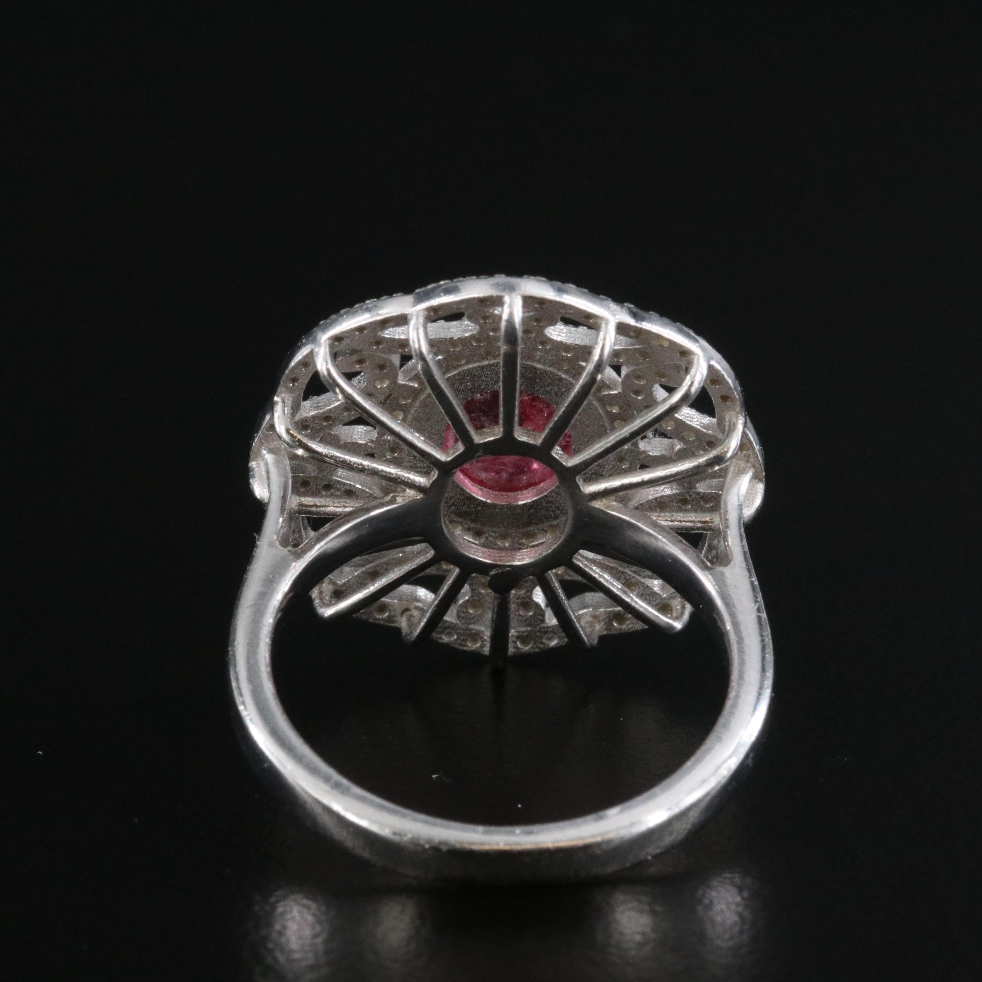 Sterling Tourmaline and Diamond Ring | EBTH