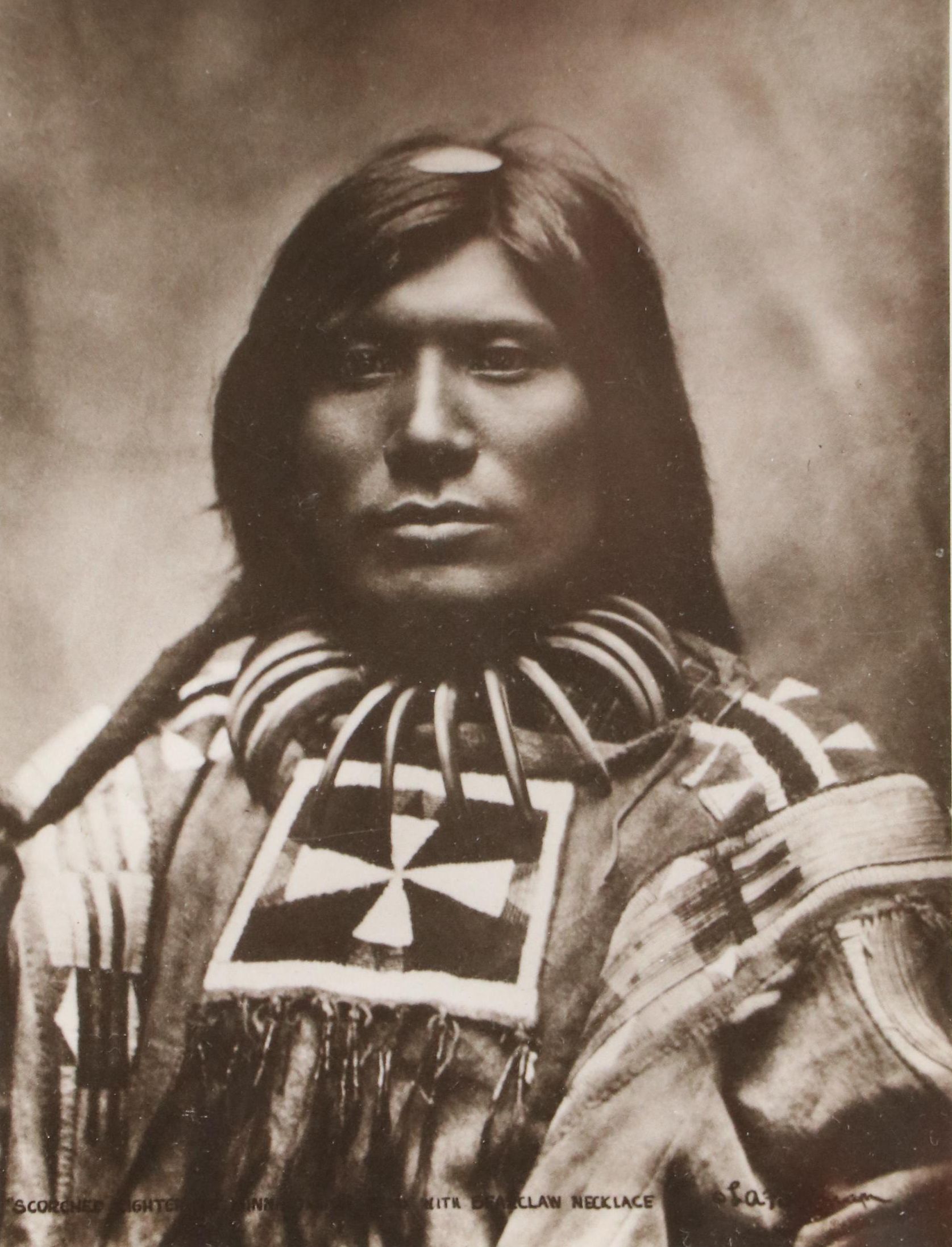 Offset Lithograph Native American Portrait "Scorched Lightning Miniconjou..." | EBTH