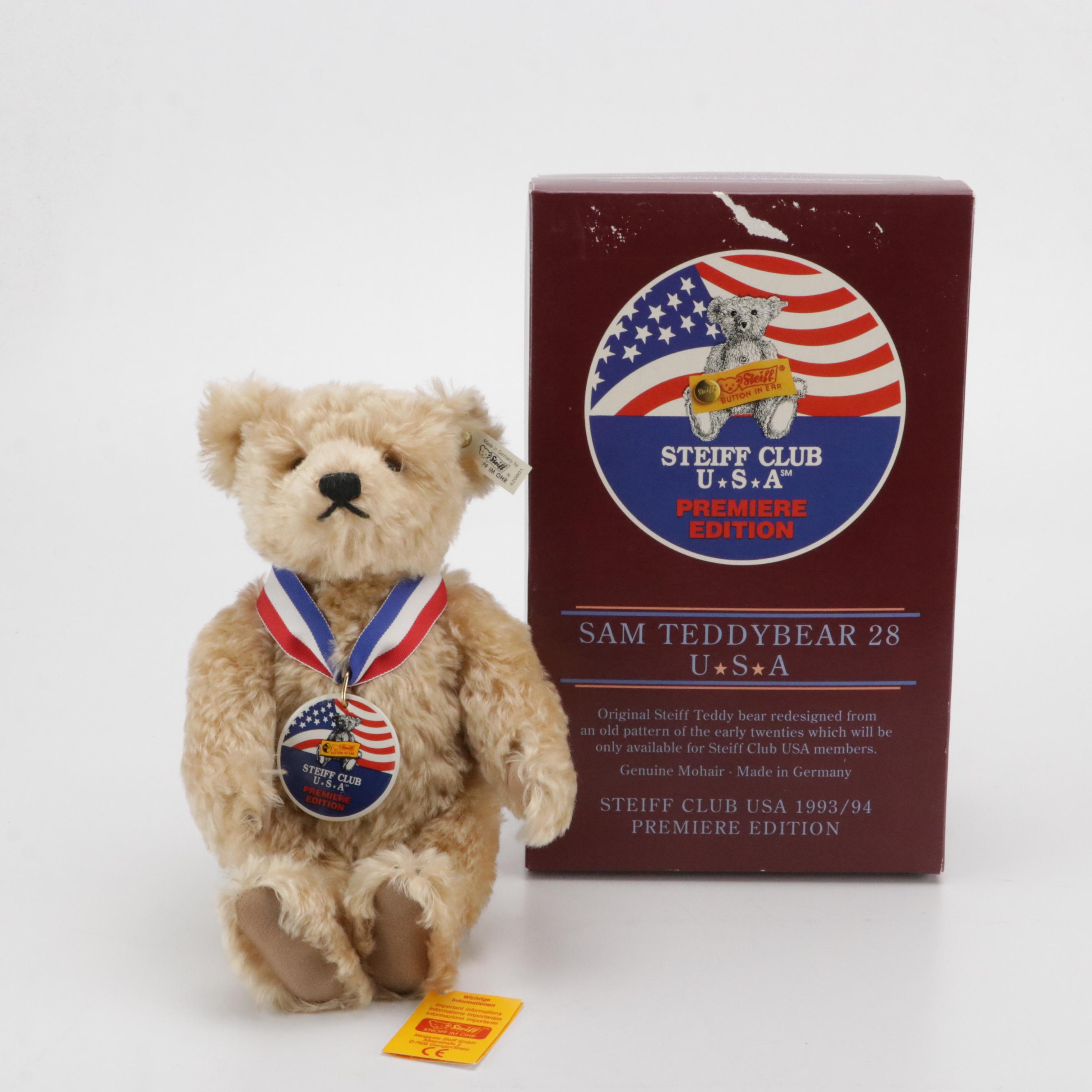 Steiff Club USA Premiere Edition Sam Teddy Bear in Box, 1990s | EBTH