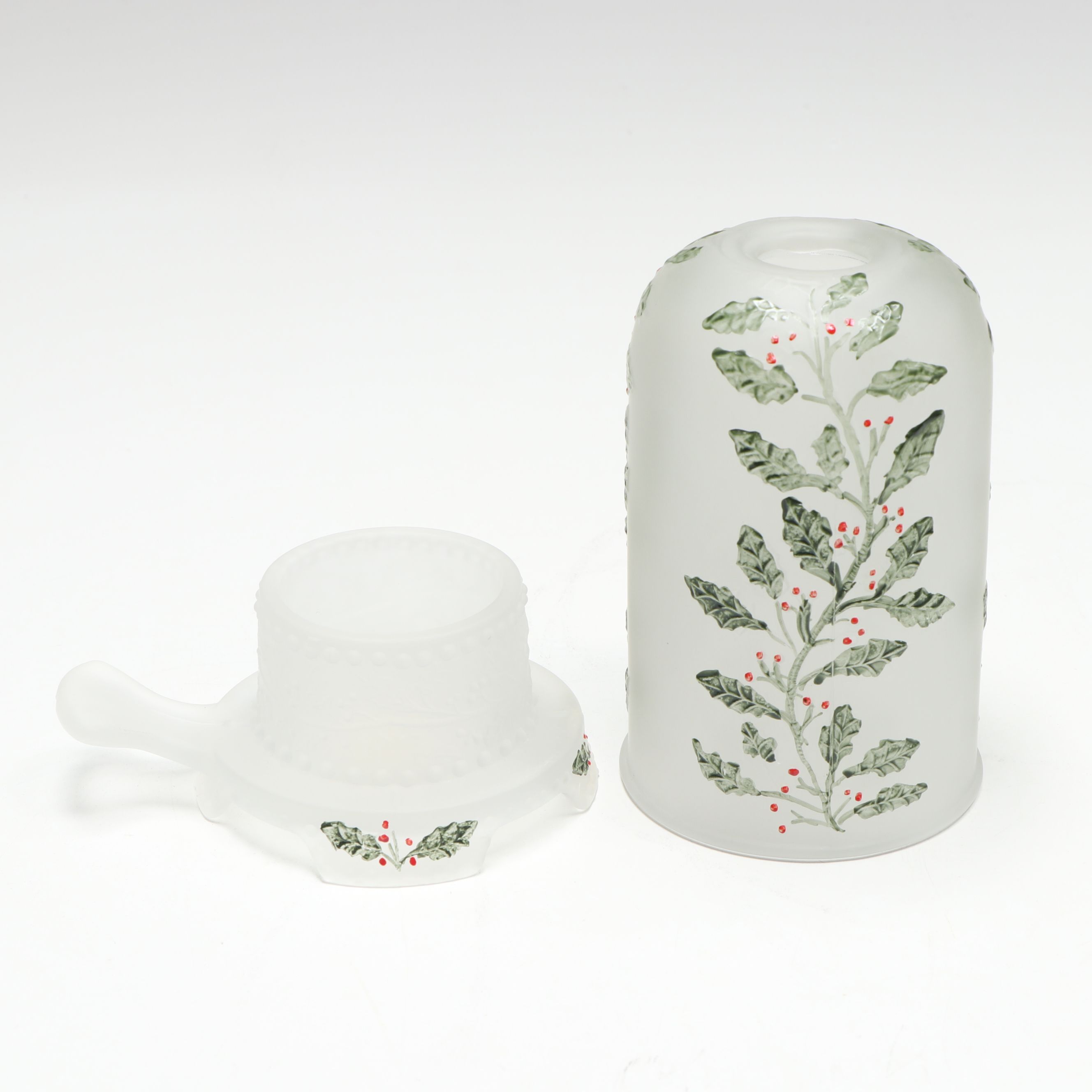 Mosser and Westmoreland Holly Berry Glass Fairy Lamps | EBTH