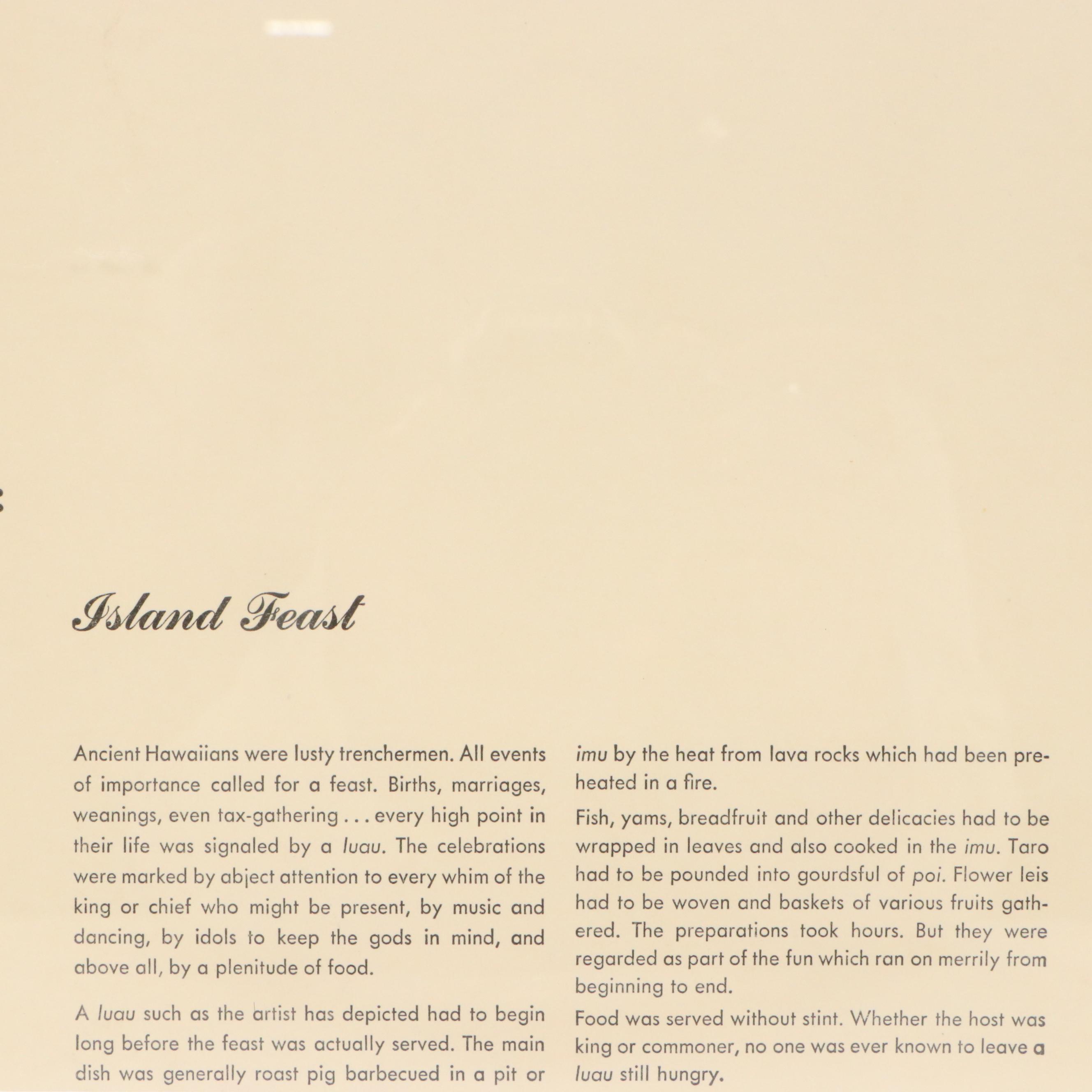 Eugene Savage Matson Lines Menu "Island Feast," Circa 1948 | EBTH