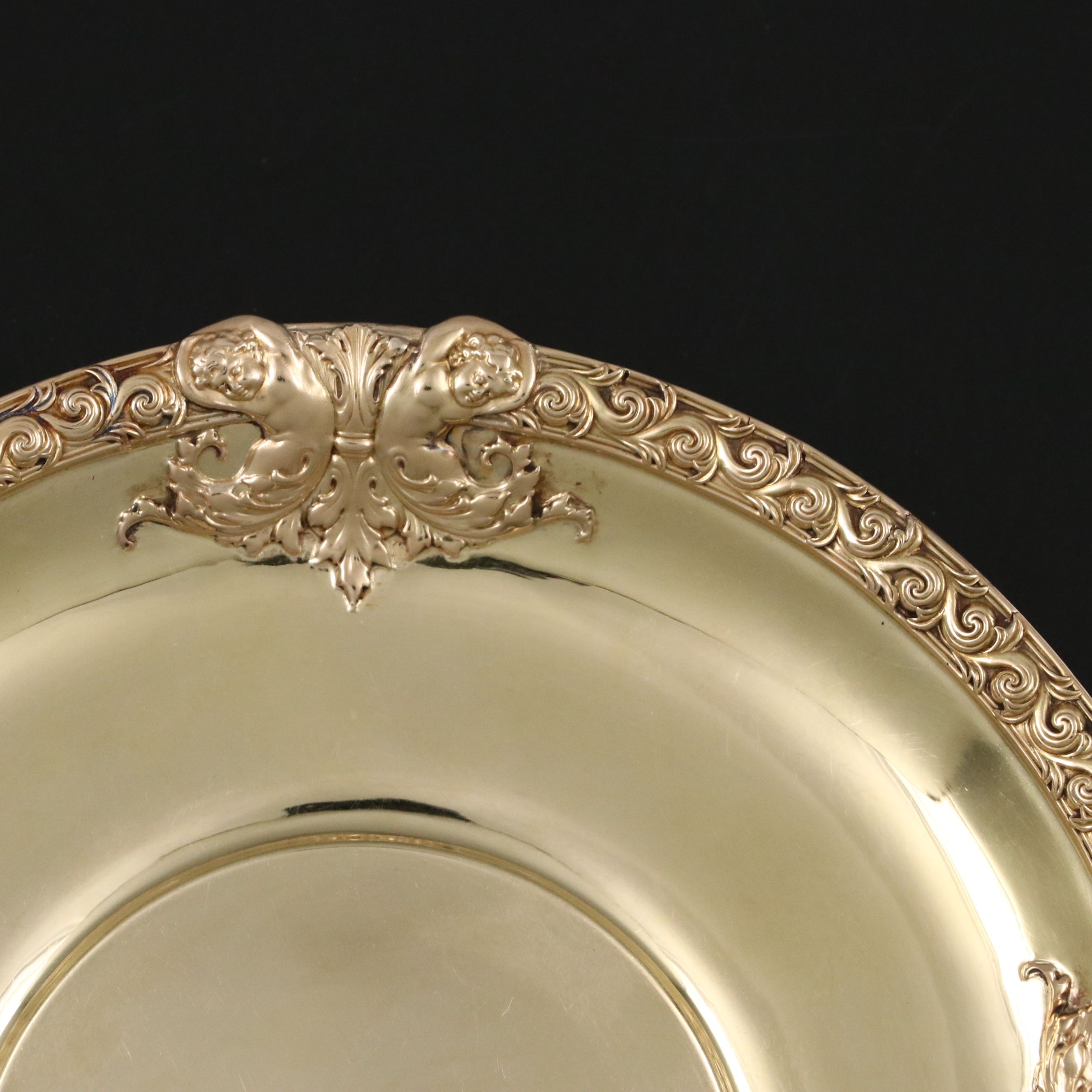 Tiffany & Co. 14K Gold Acanthus Ornamented Plate, Early to Mid-20th ...