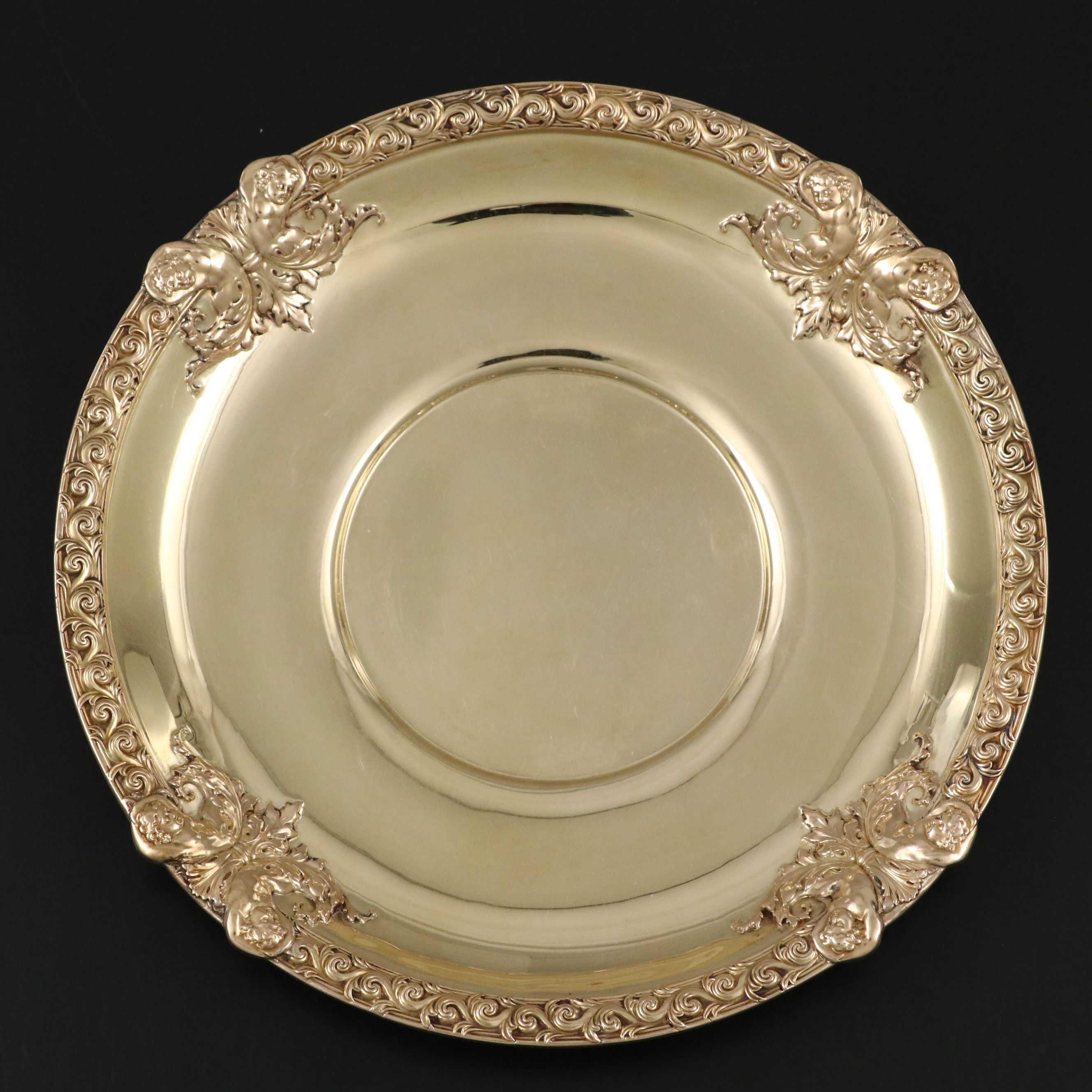 Tiffany & Co. 14K Gold Acanthus Ornamented Plate, Early to Mid-20th ...