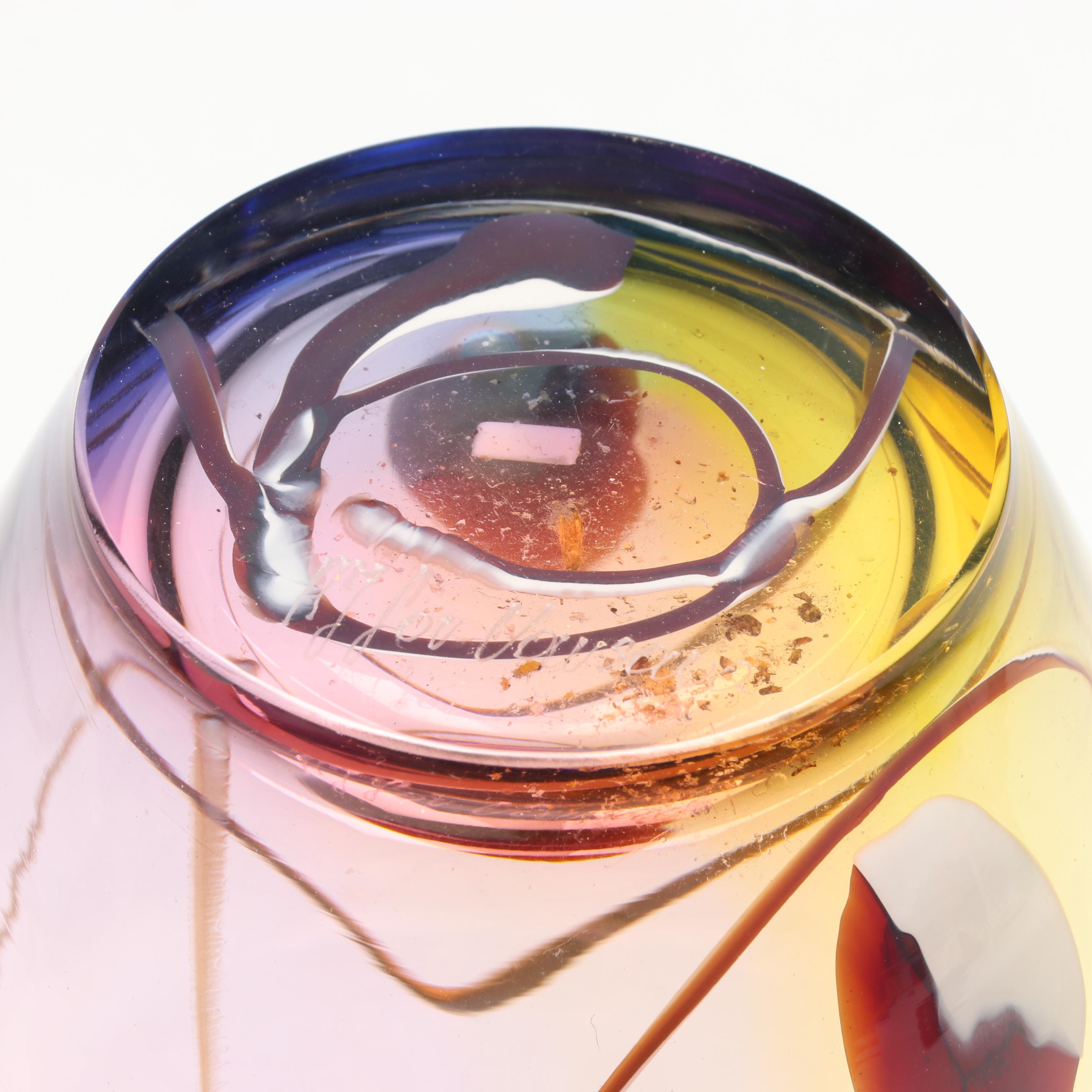 Artist Signed Varsava Handkerchief Glass Vase | EBTH