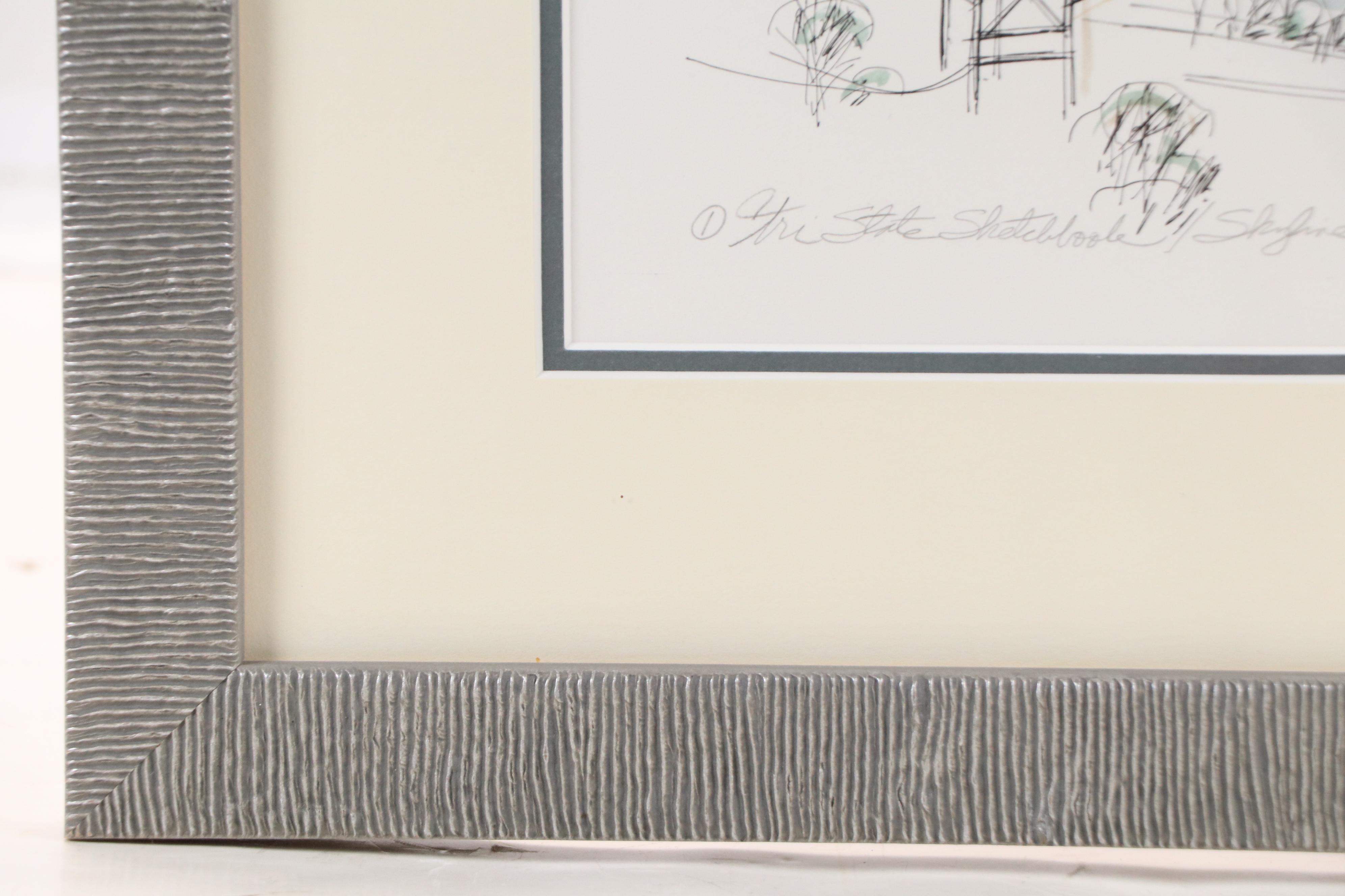 Lawrence Goodridge Lithograph "Skyline from Riverfront," Late 20th ...