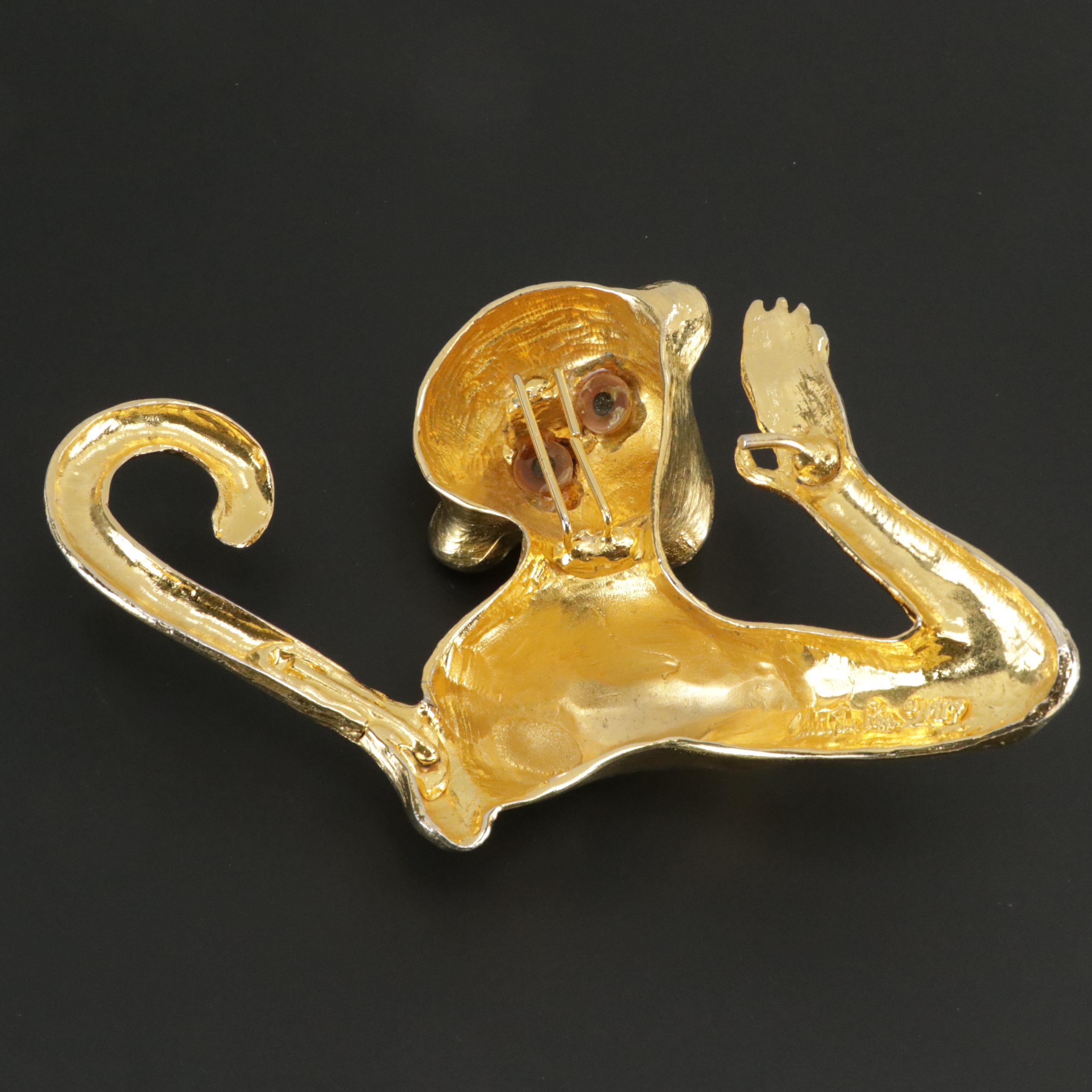 Christopher Ross Gold Plated Large Sculptural Smiling Monkey Belt ...