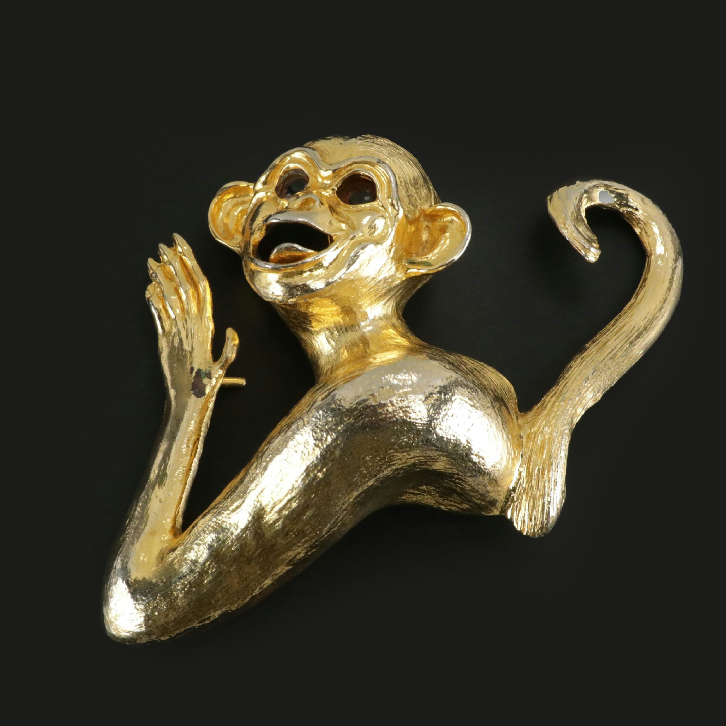 Christopher Ross Gold Plated Large Sculptural Smiling Monkey Belt ...