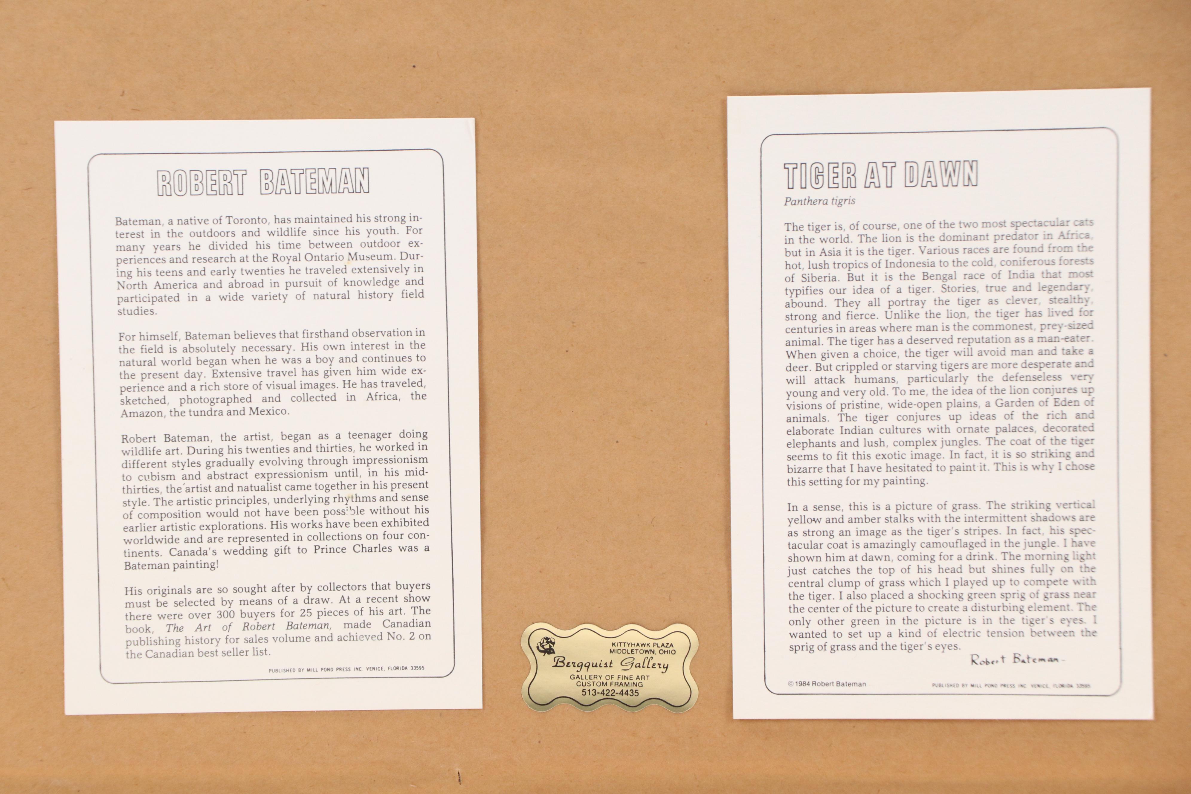 Robert Bateman Offset Lithograph "Tiger at Dawn" | EBTH