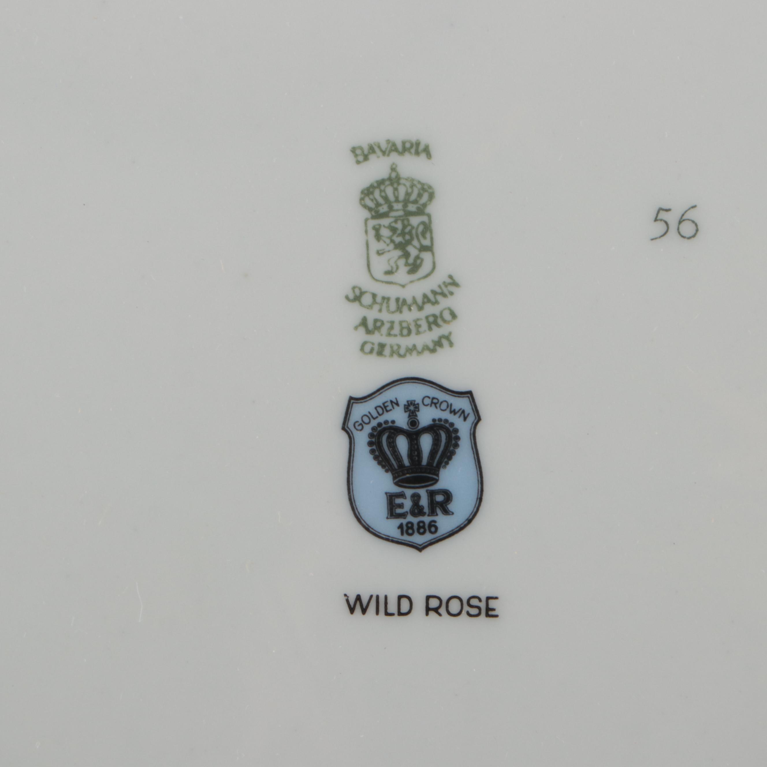 Schumann "Wild Rose" Porcelain Snack Plate and Cup Sets | EBTH