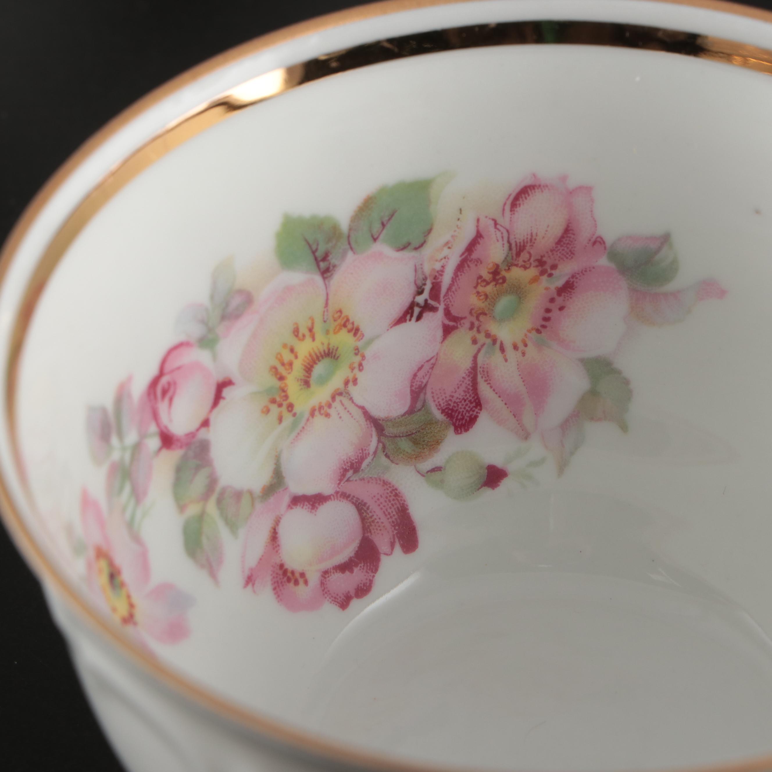 Schumann "Wild Rose" Porcelain Snack Plate and Cup Sets | EBTH