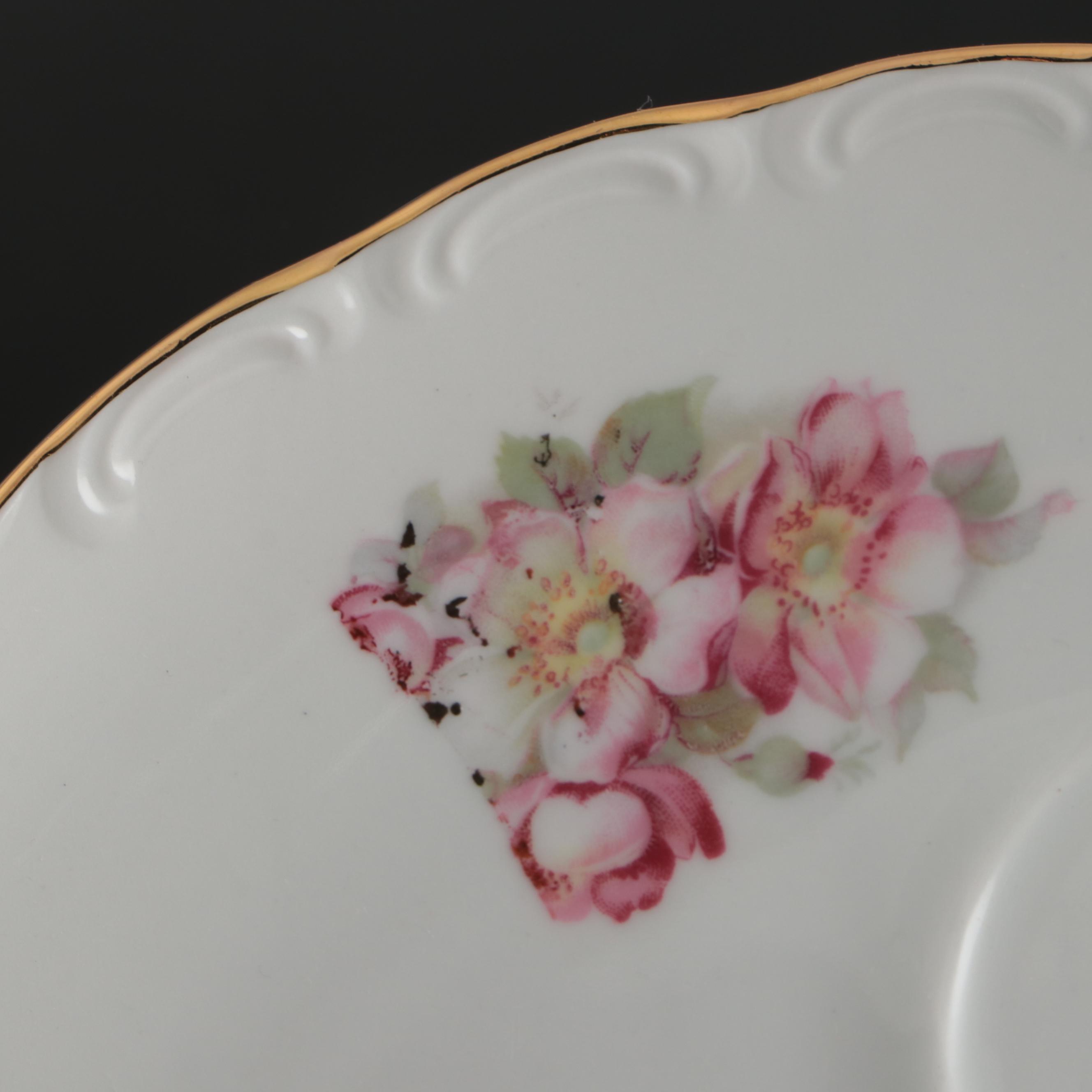 Schumann "Wild Rose" Porcelain Snack Plate and Cup Sets | EBTH