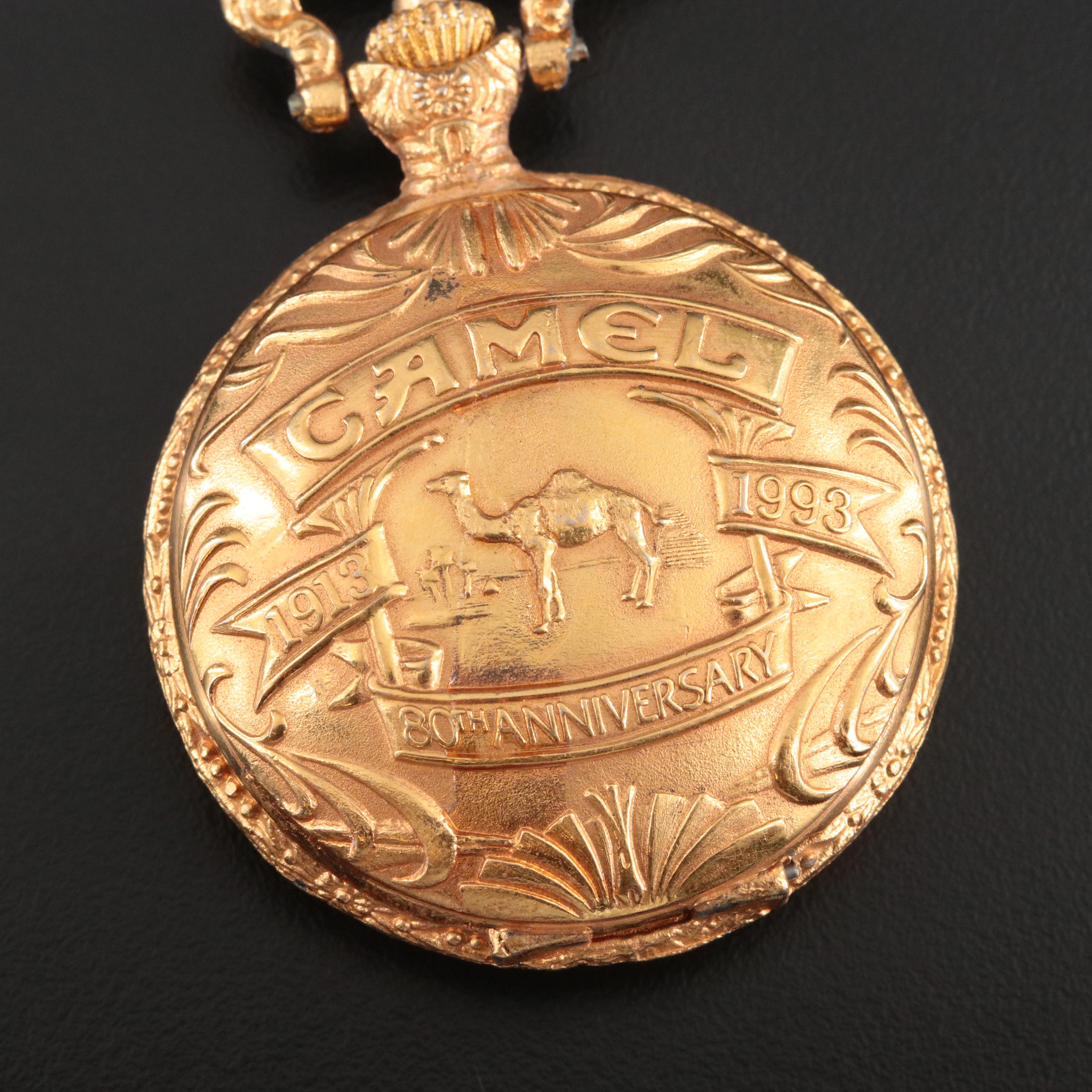 Camel Gold-Tone Commemorative Quartz Pocket Watch | EBTH