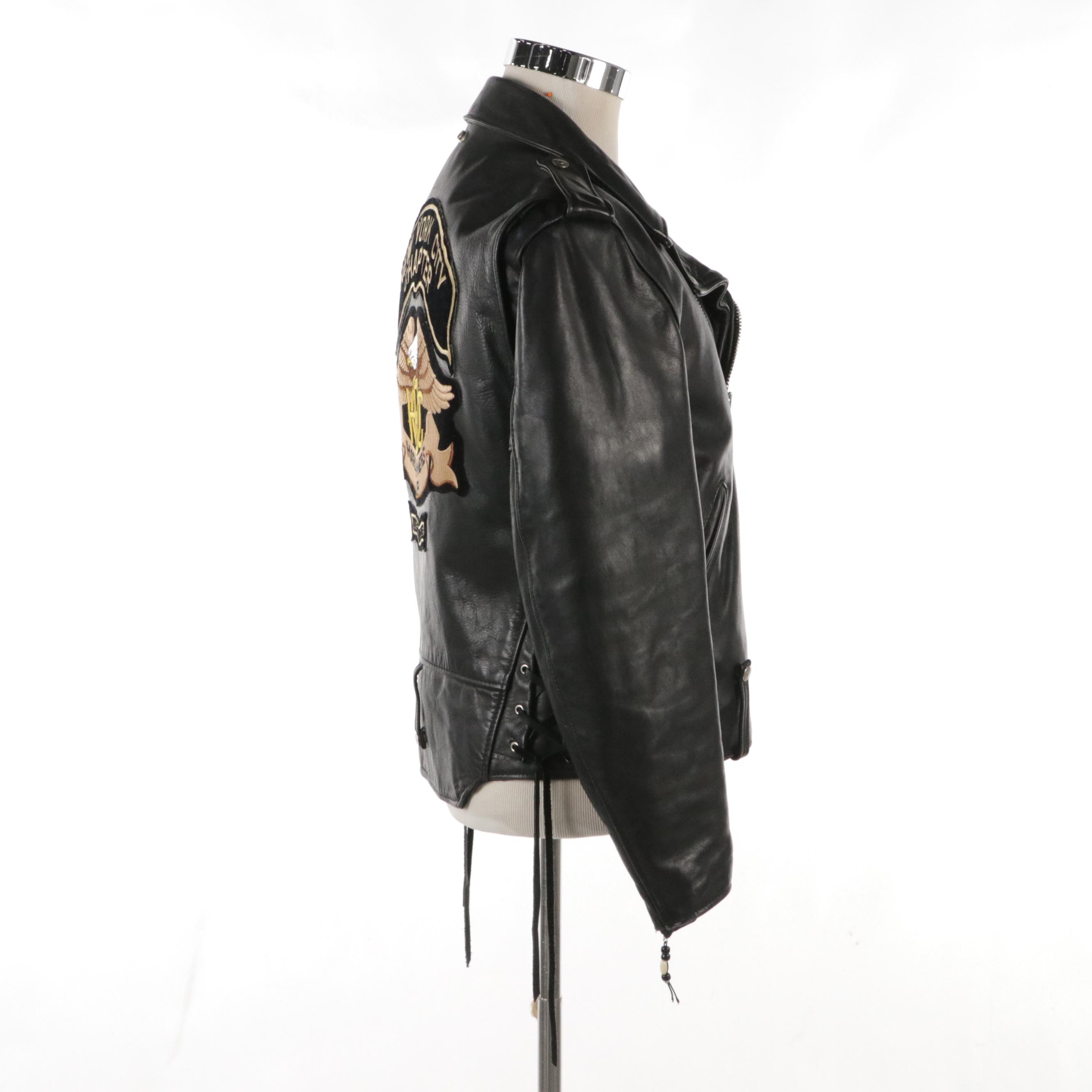 Perfecto by Schott "NYC Chapter Harley Owners Group" Leather Motorcycle ...