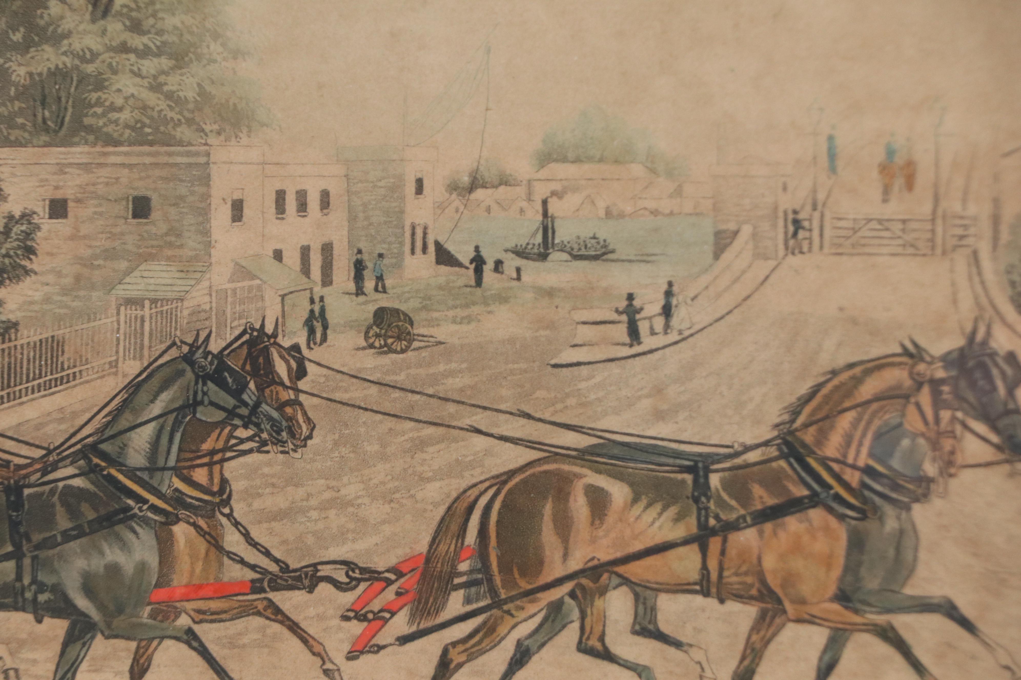 After James Pollard Hand-Colored Engraving "Quicksilver Royal Mail ...
