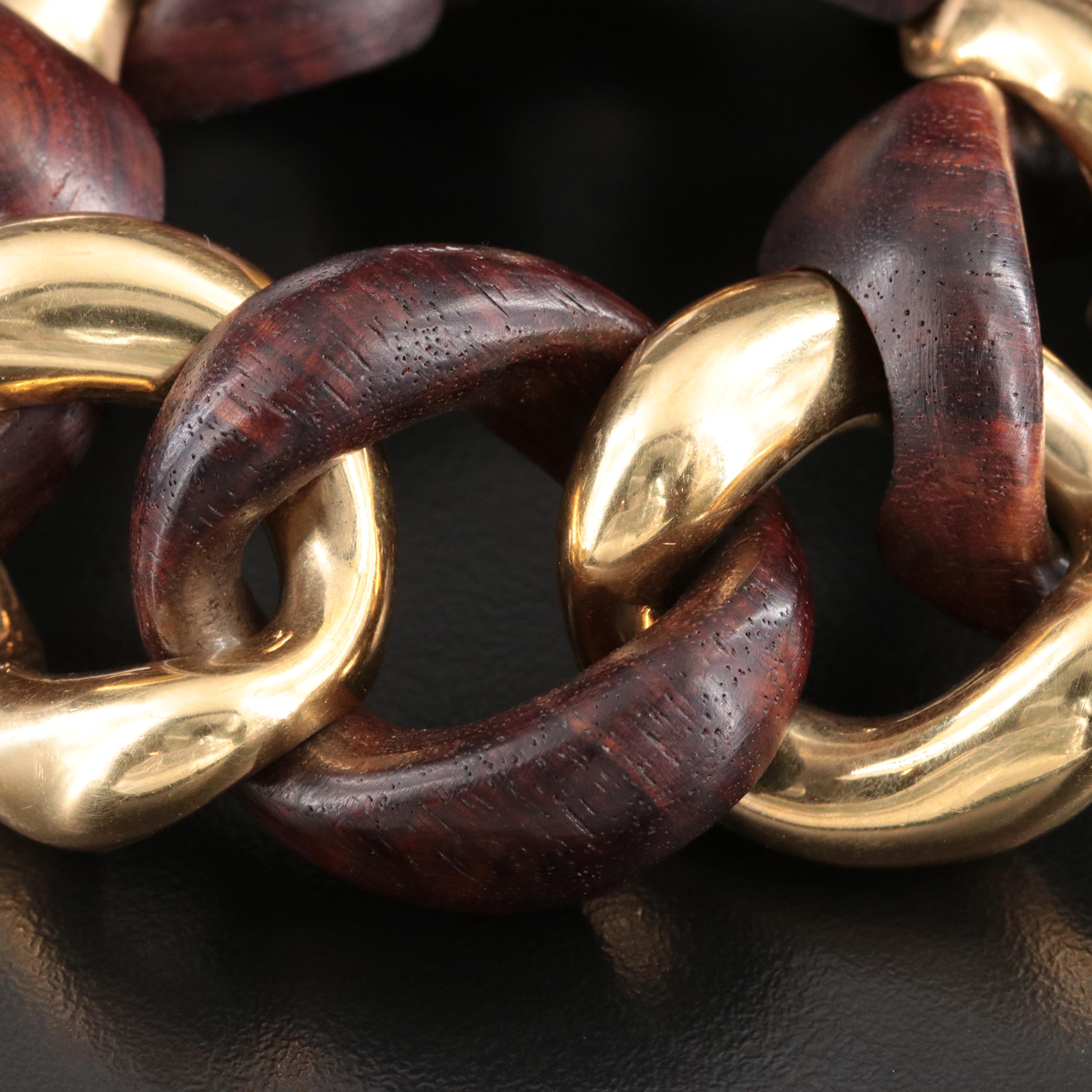 Seaman Schepps 18K and Wood Curb Chain Bracelet | EBTH